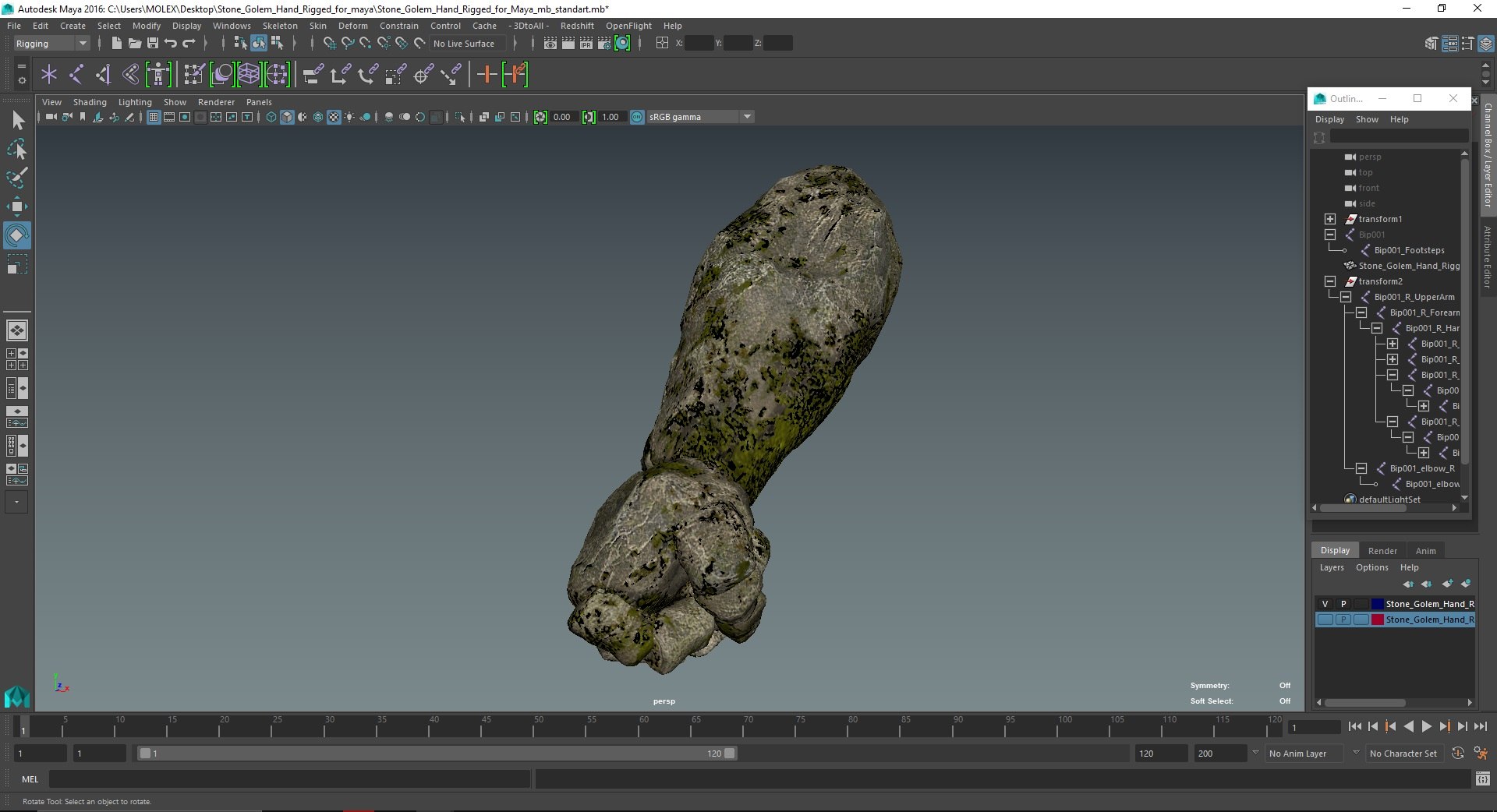 3D Stone Golem Hand Rigged For Maya Model - TurboSquid 2115359