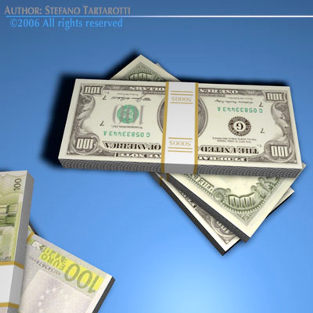 3d Model Euro Banknotes