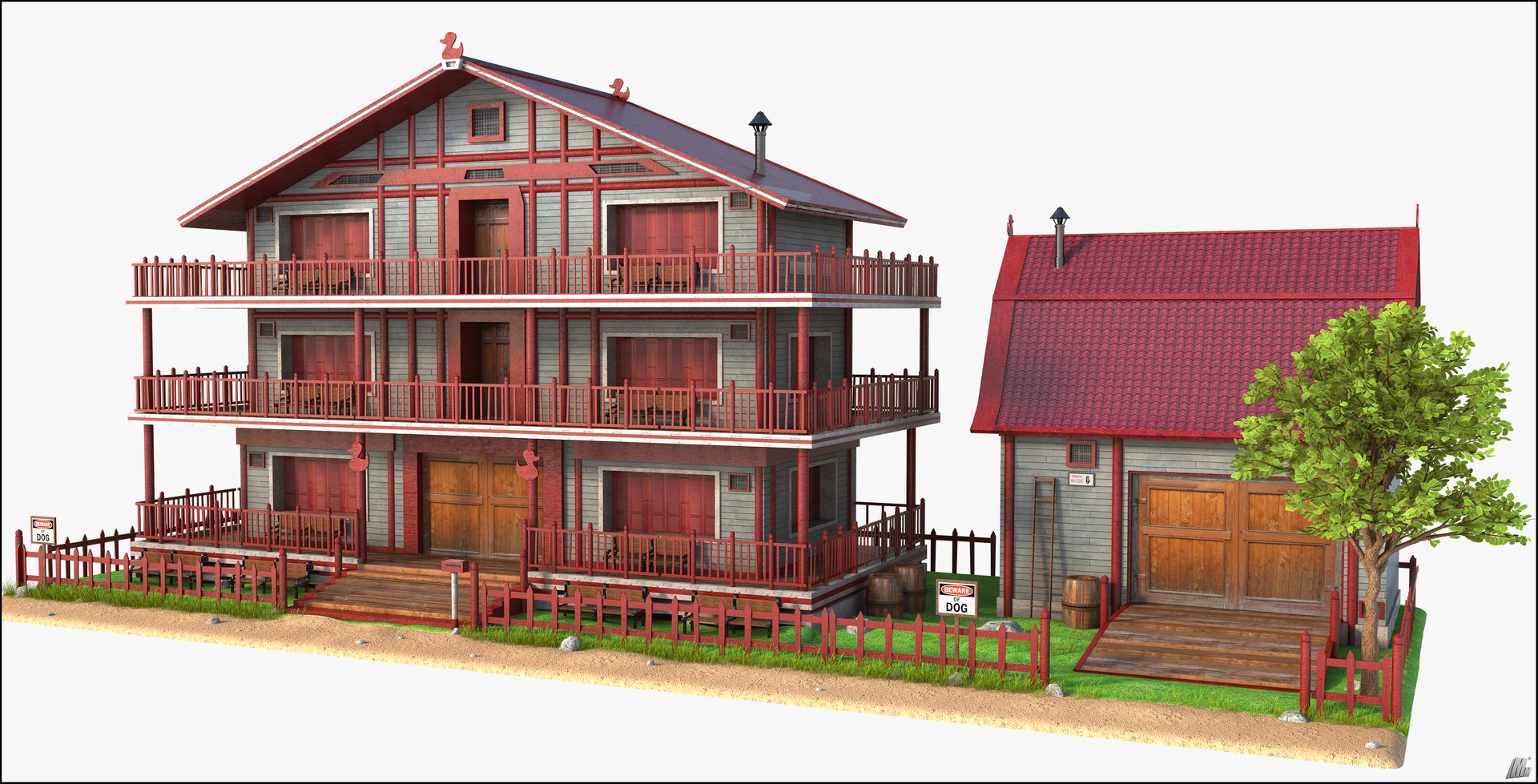House home building 3D model - TurboSquid 1282227