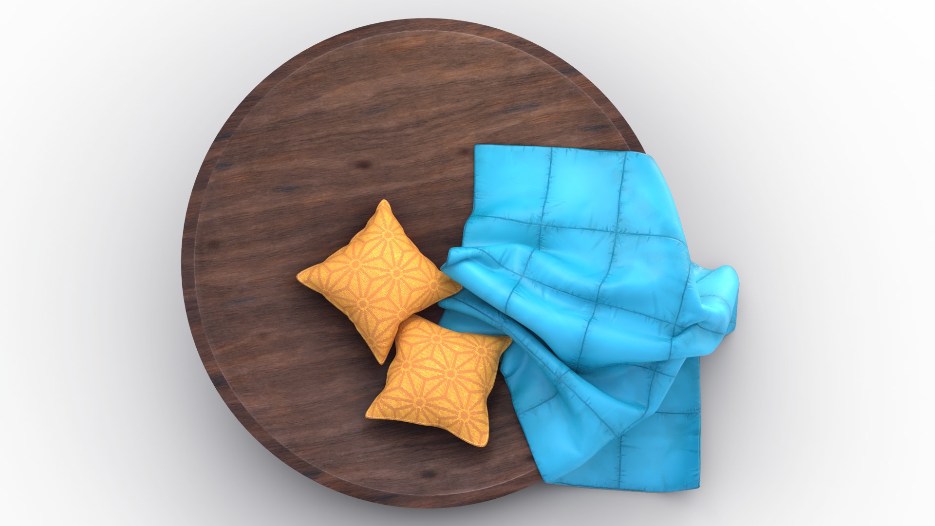 3D Half Sphere Modern Wood Sofa With Pillow And Blanket - TurboSquid ...
