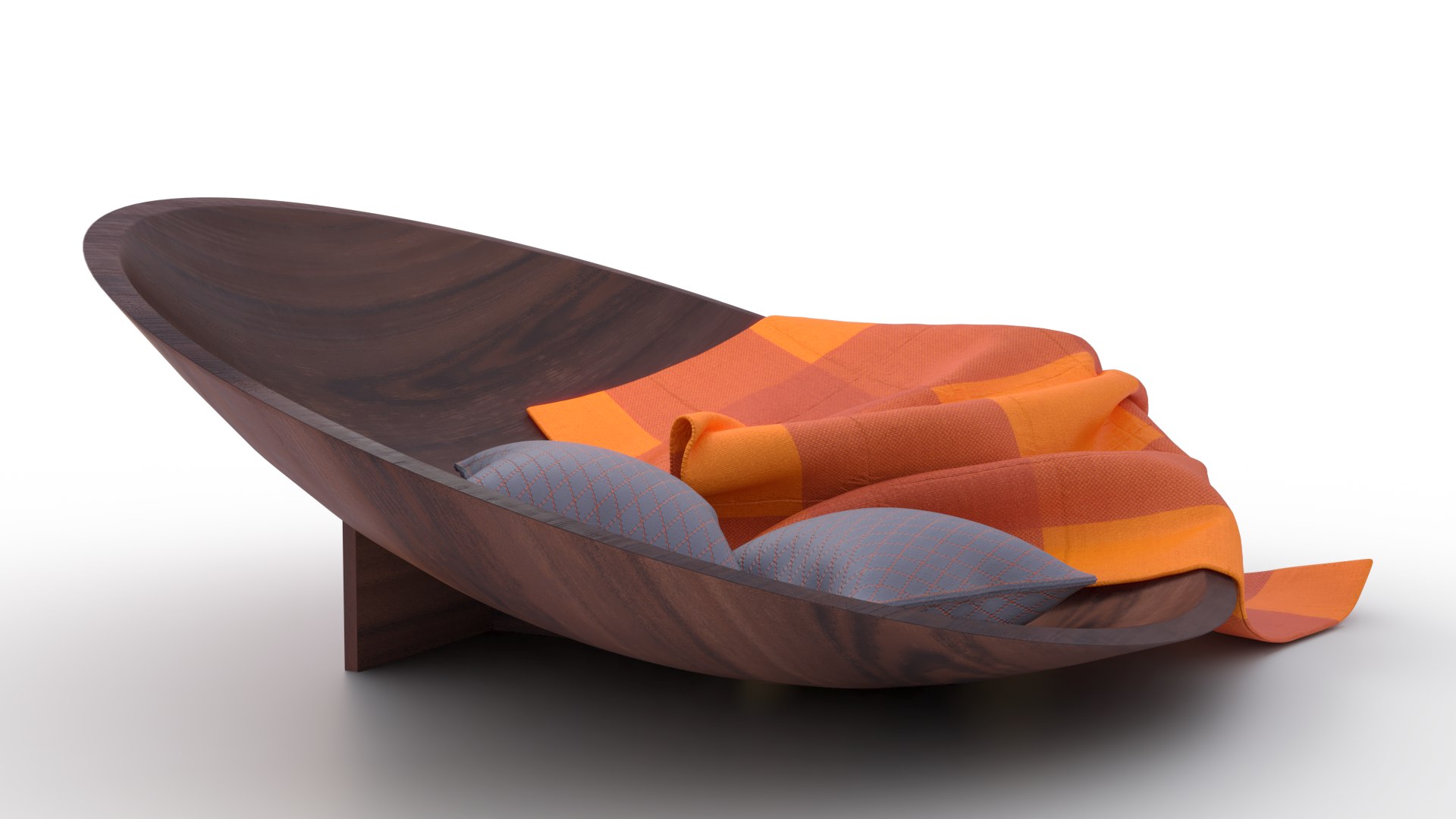 3D Half Sphere Modern Wood Sofa With Pillow And Blanket - TurboSquid ...