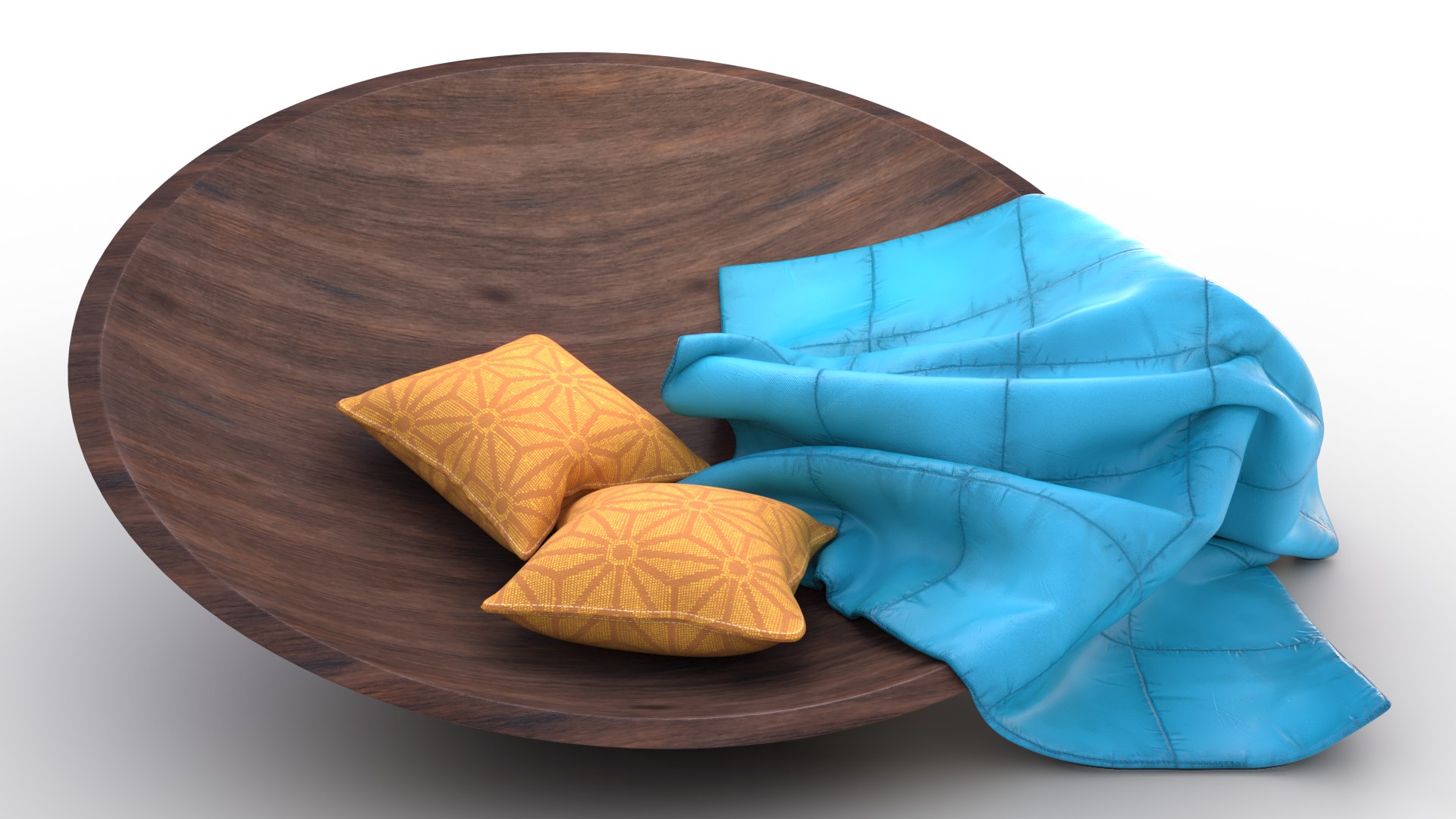 3D Half Sphere Modern Wood Sofa With Pillow And Blanket - TurboSquid ...
