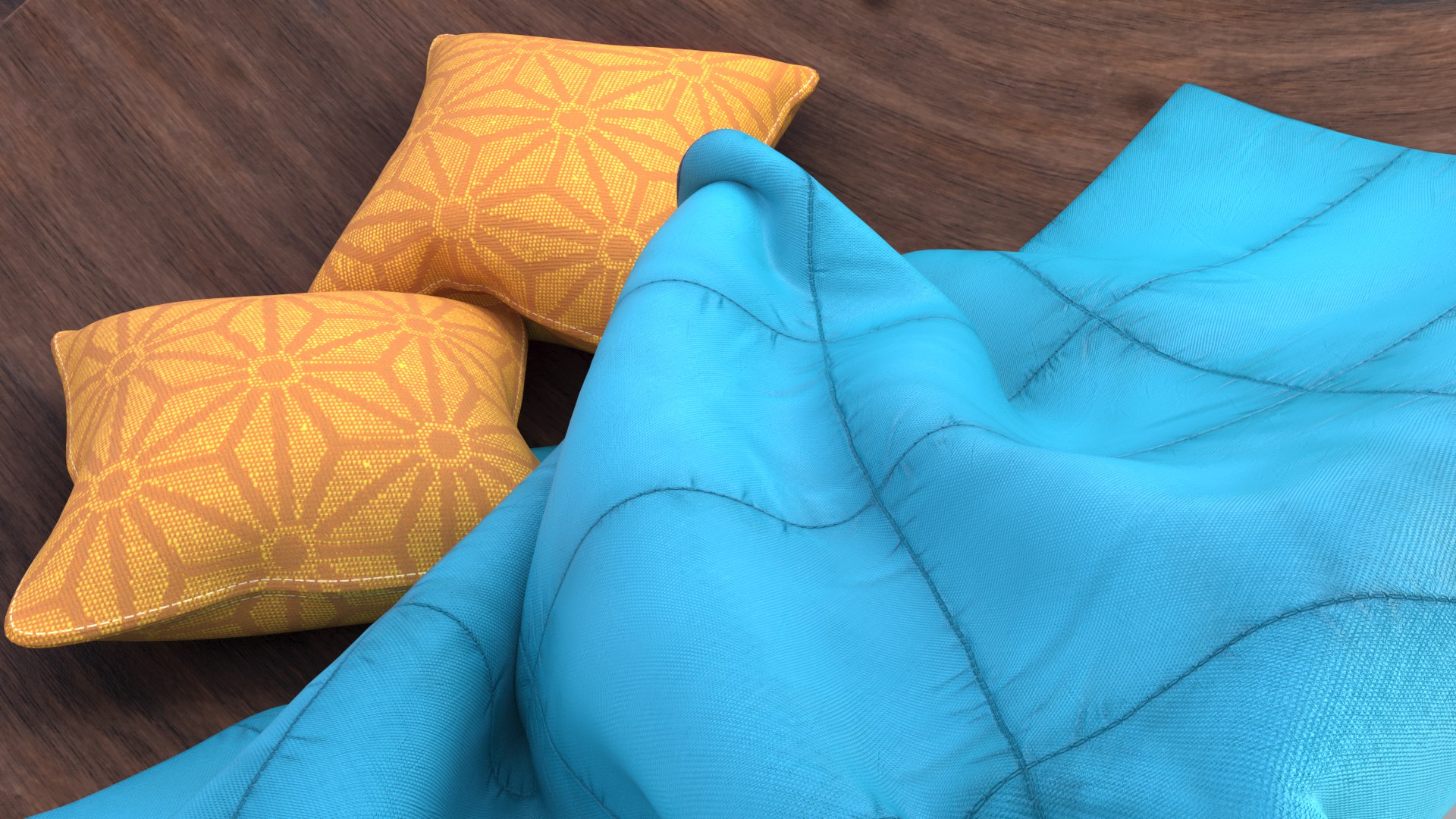 3D Half Sphere Modern Wood Sofa With Pillow And Blanket - TurboSquid ...