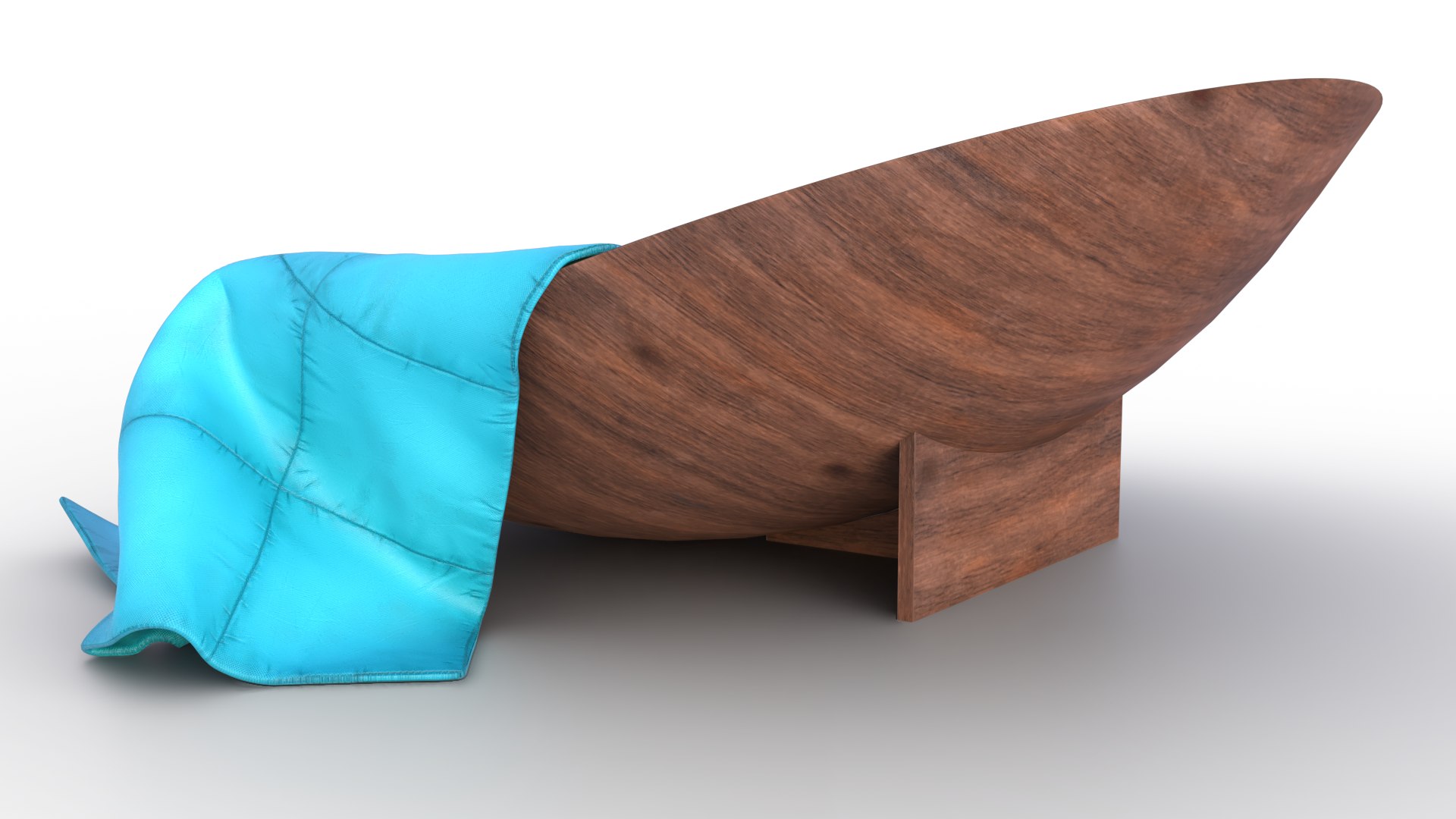 3D Half Sphere Modern Wood Sofa With Pillow And Blanket - TurboSquid ...