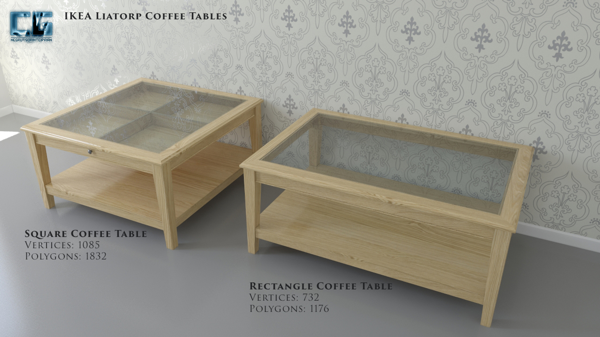 3d model ikea liatorp coffee tables
