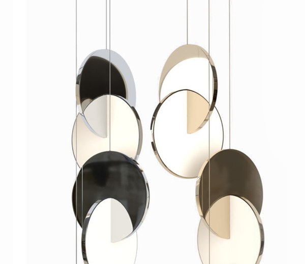 3D eclipse chandelier gold chrome - TurboSquid 1650852