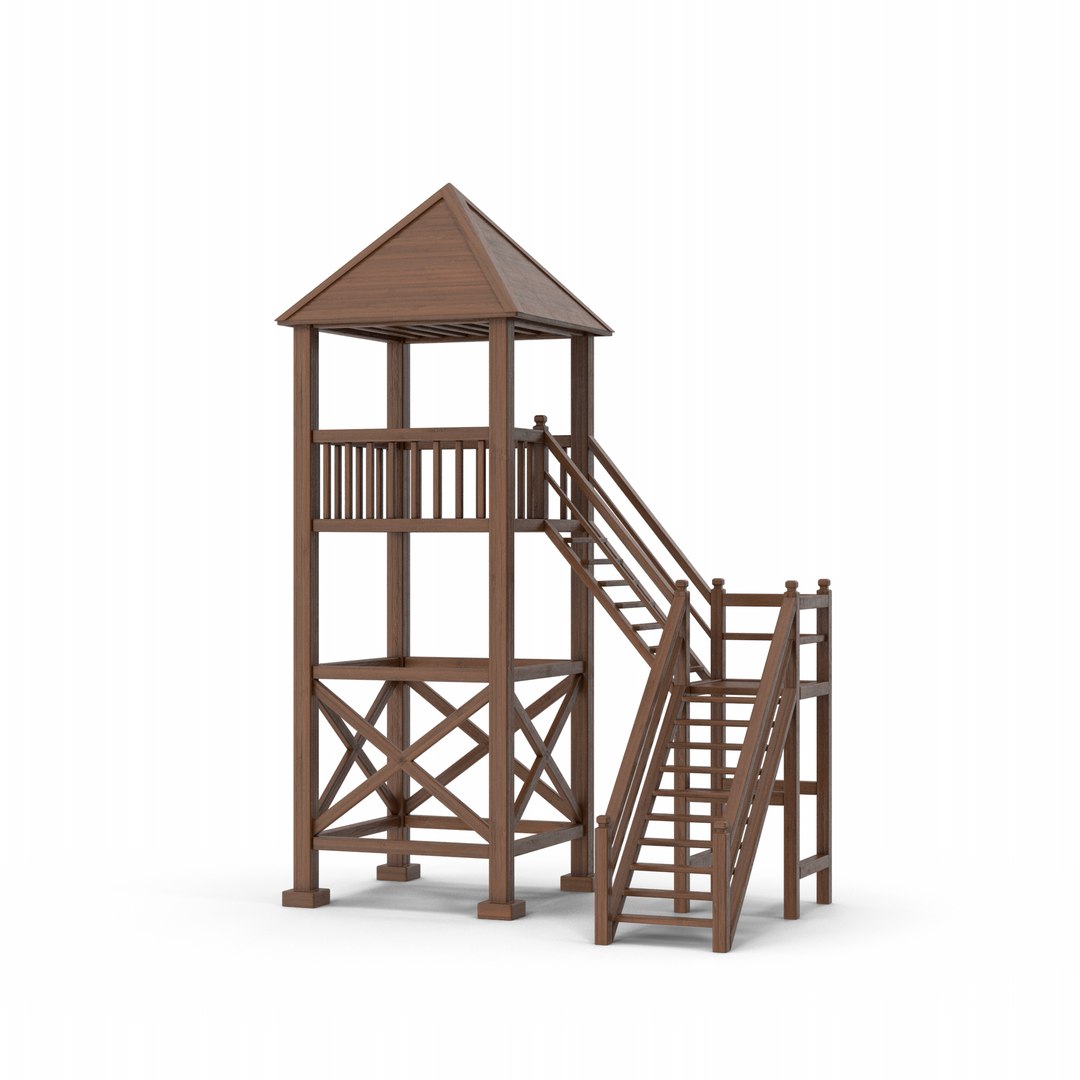 Guard Tower Dark Wood 3D Model - TurboSquid 2174097