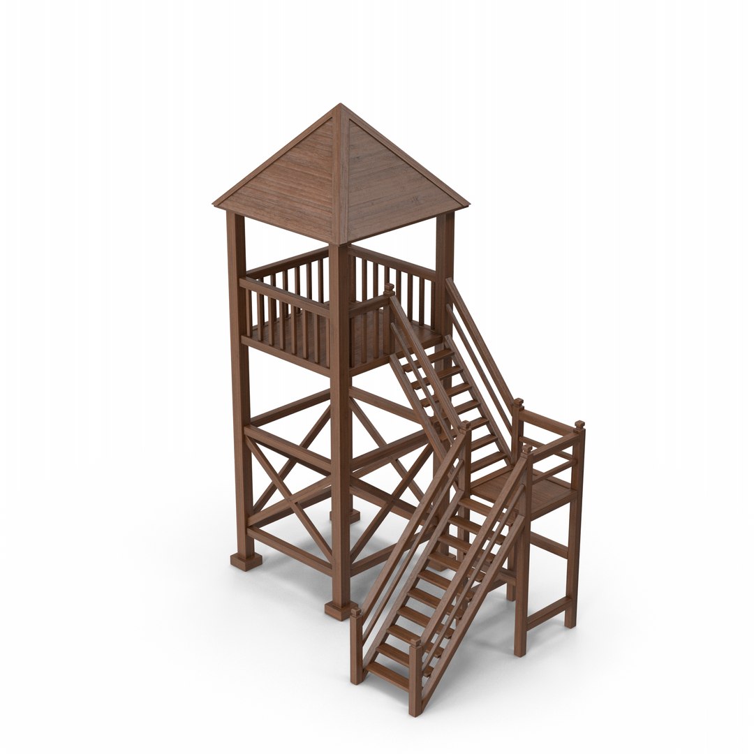 Guard Tower Dark Wood 3D Model - TurboSquid 2174097