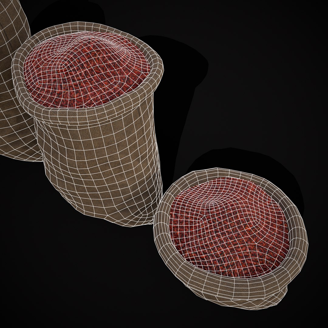 Burlap Sacks Of Kidney Beans 3D - TurboSquid 2240107