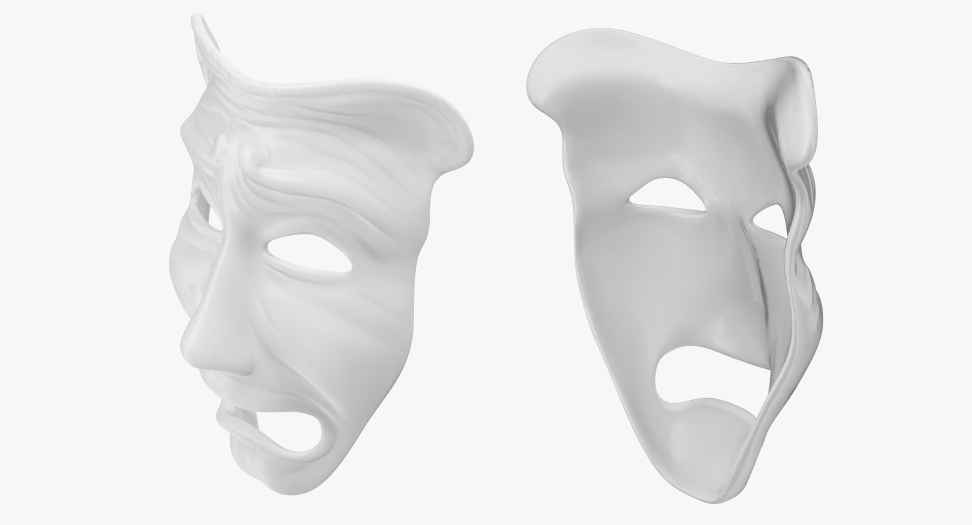 3D Tragedy Theatre Mask - TurboSquid 1292148