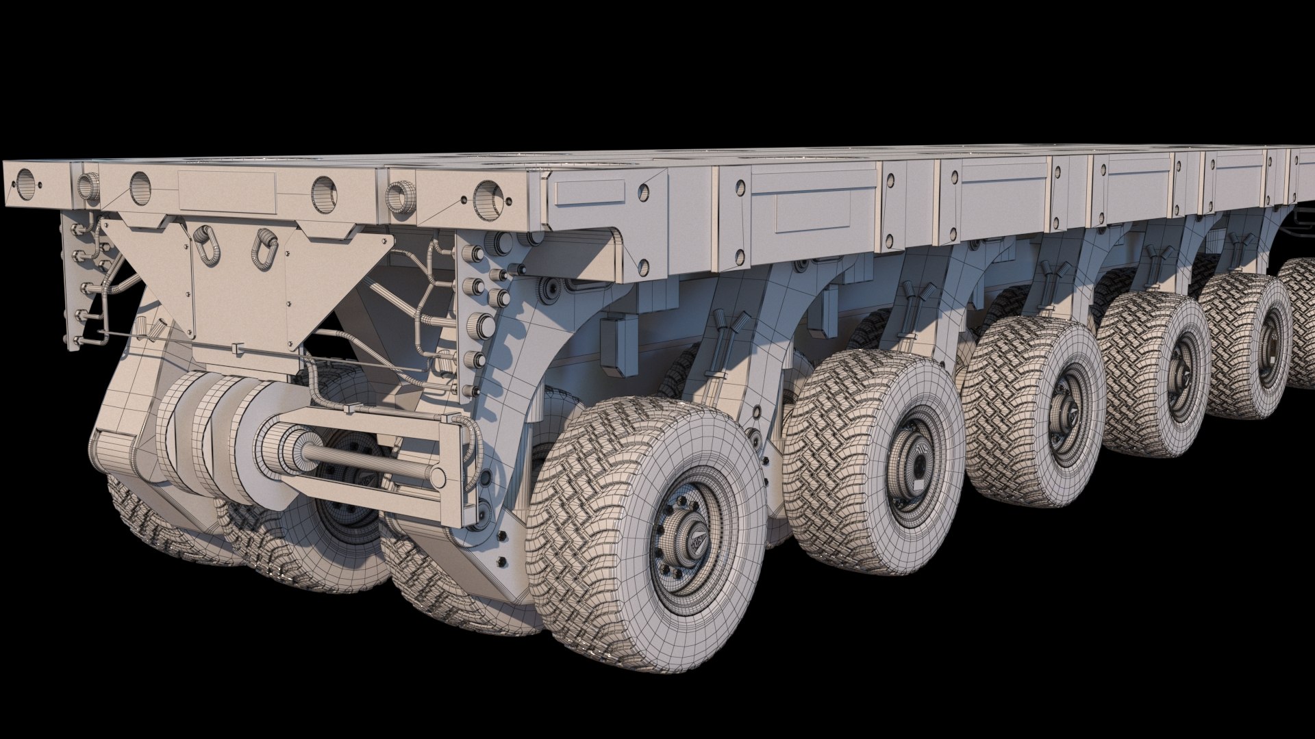 3D 6 Axle Lines Modular Transporter Cometto Model - TurboSquid 2088831