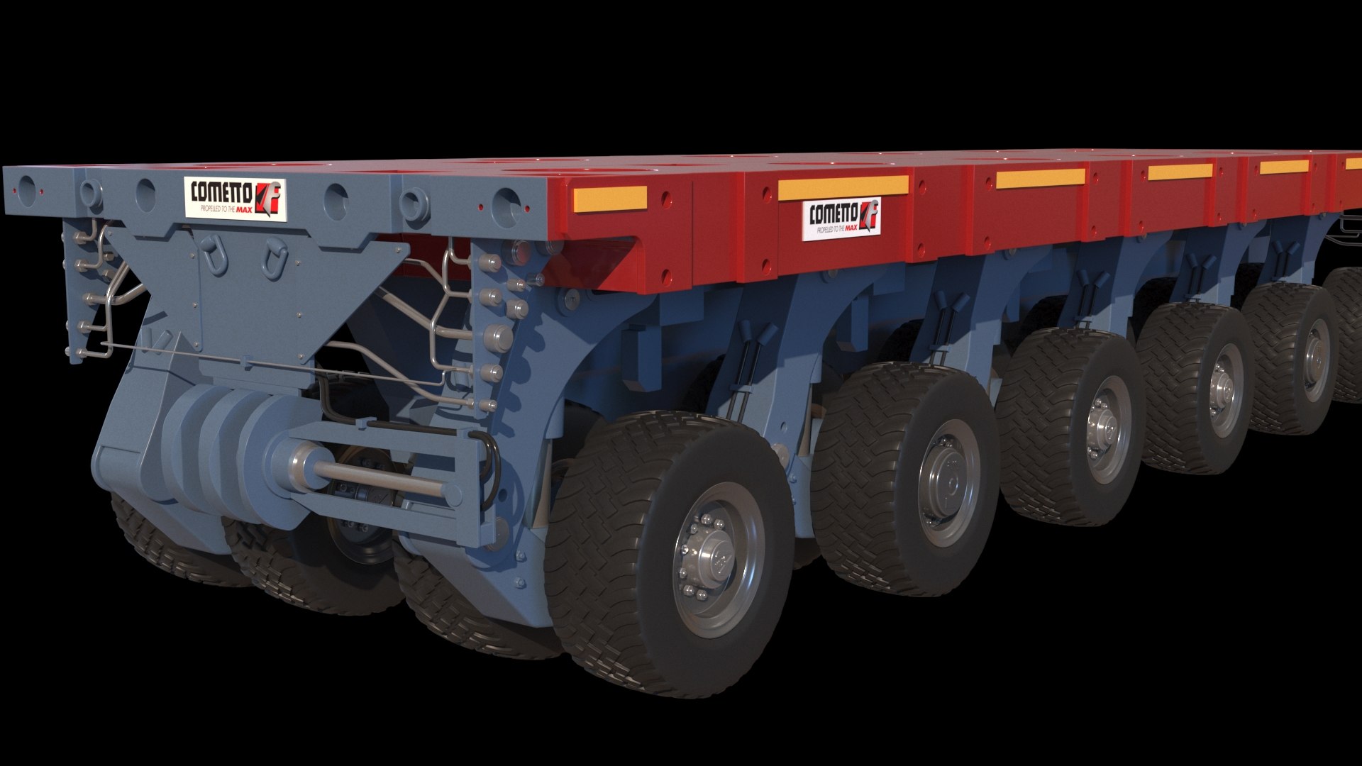 3D 6 Axle Lines Modular Transporter Cometto Model - TurboSquid 2088831