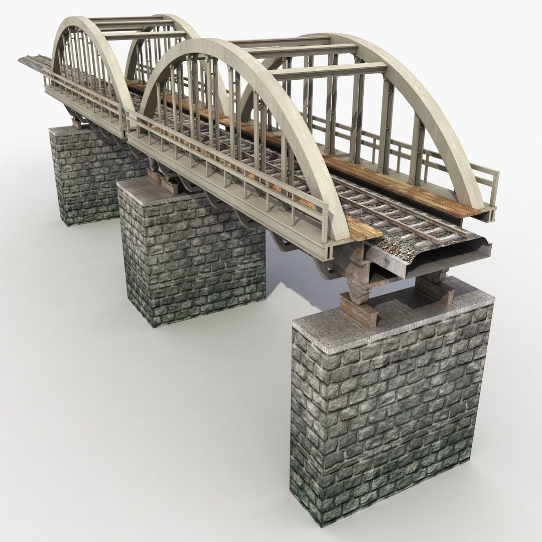 3d modeled railway bridge model
