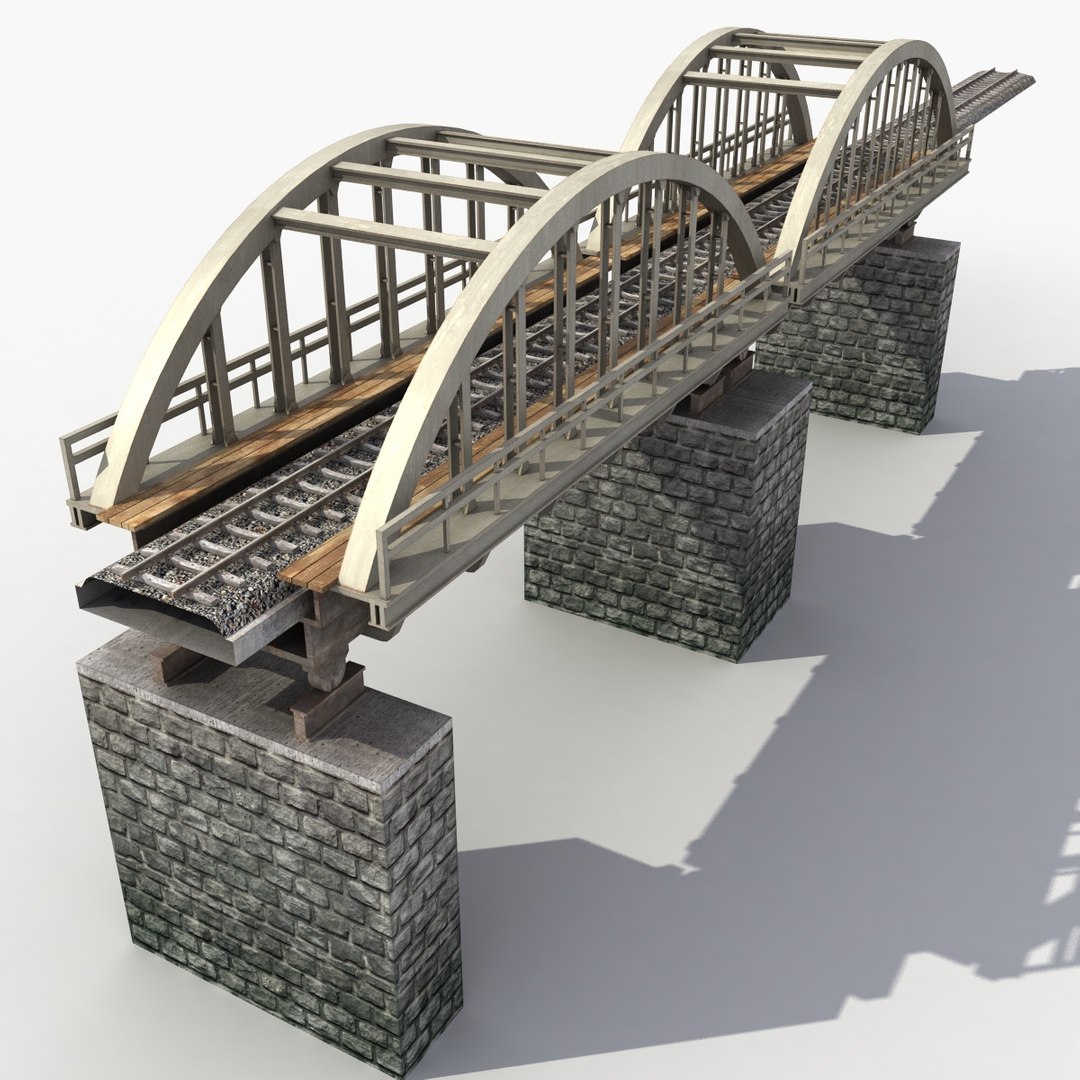 3d modeled railway bridge model