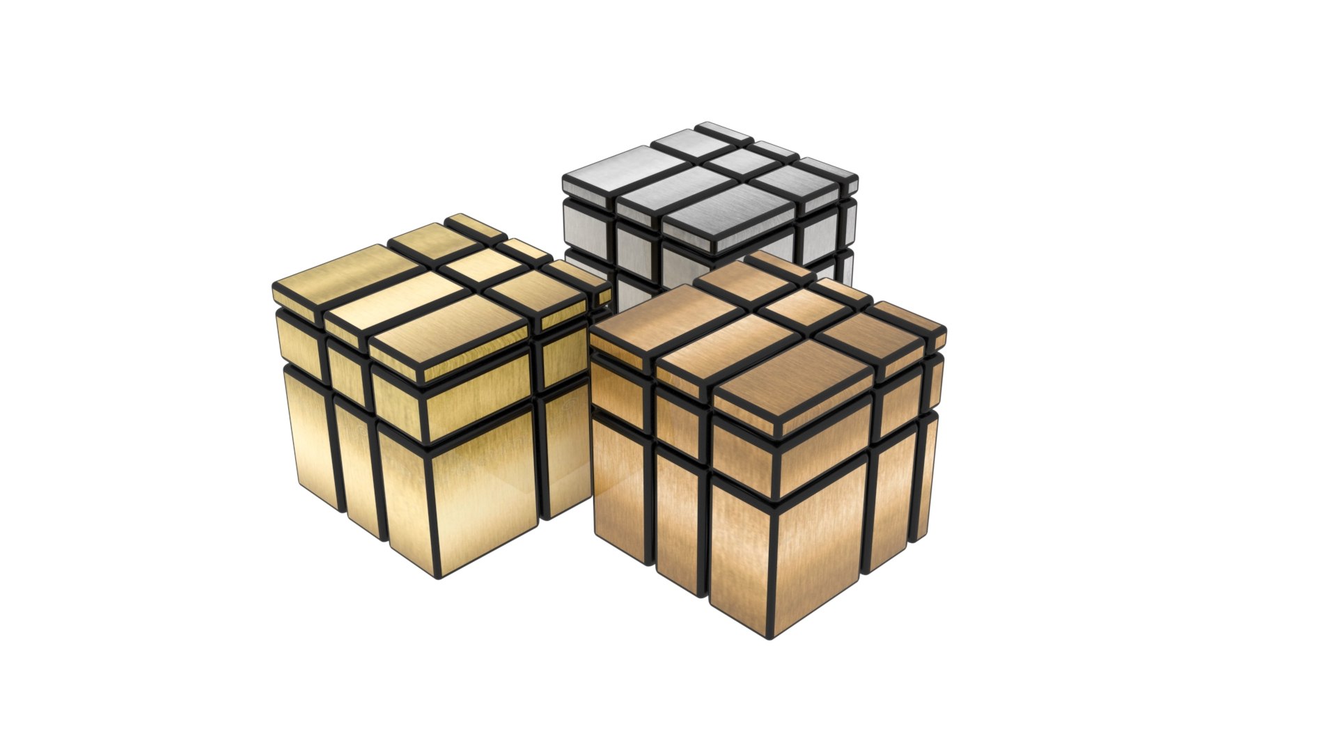 3D Mirror Cubes Set Model - TurboSquid 1748436