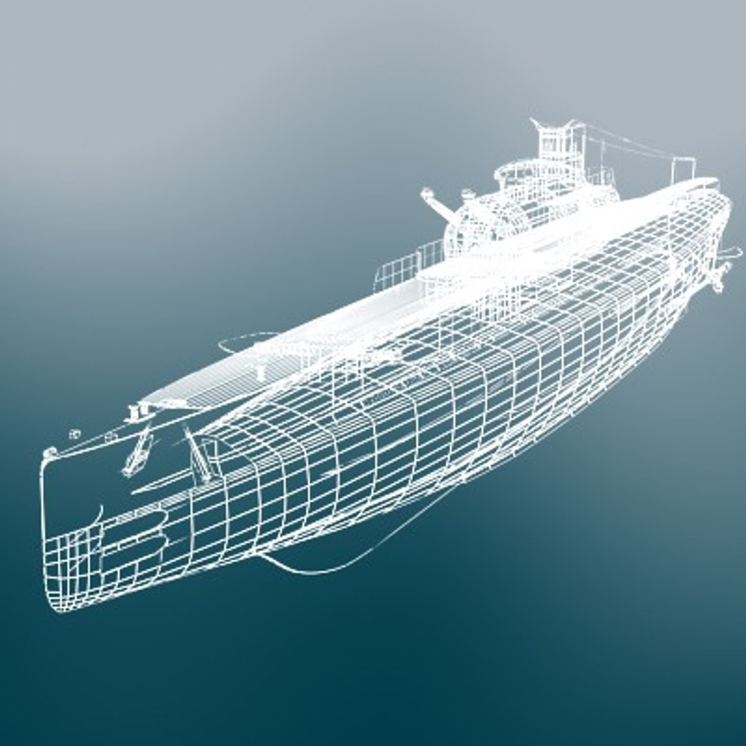 3d French Submarine Surcouf Ww2