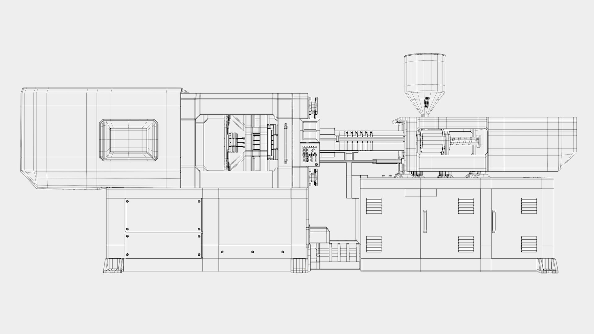 3D CNC Plastic Injection Molding Machine ready for animation ...