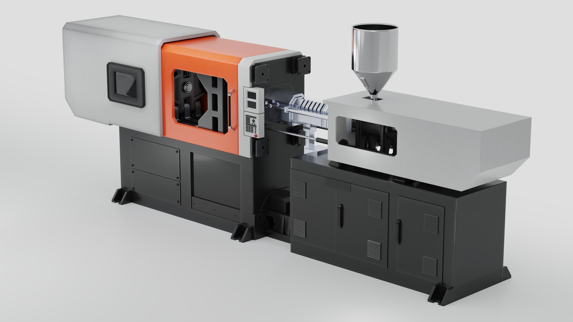 3D CNC Plastic Injection Molding Machine ready for animation ...