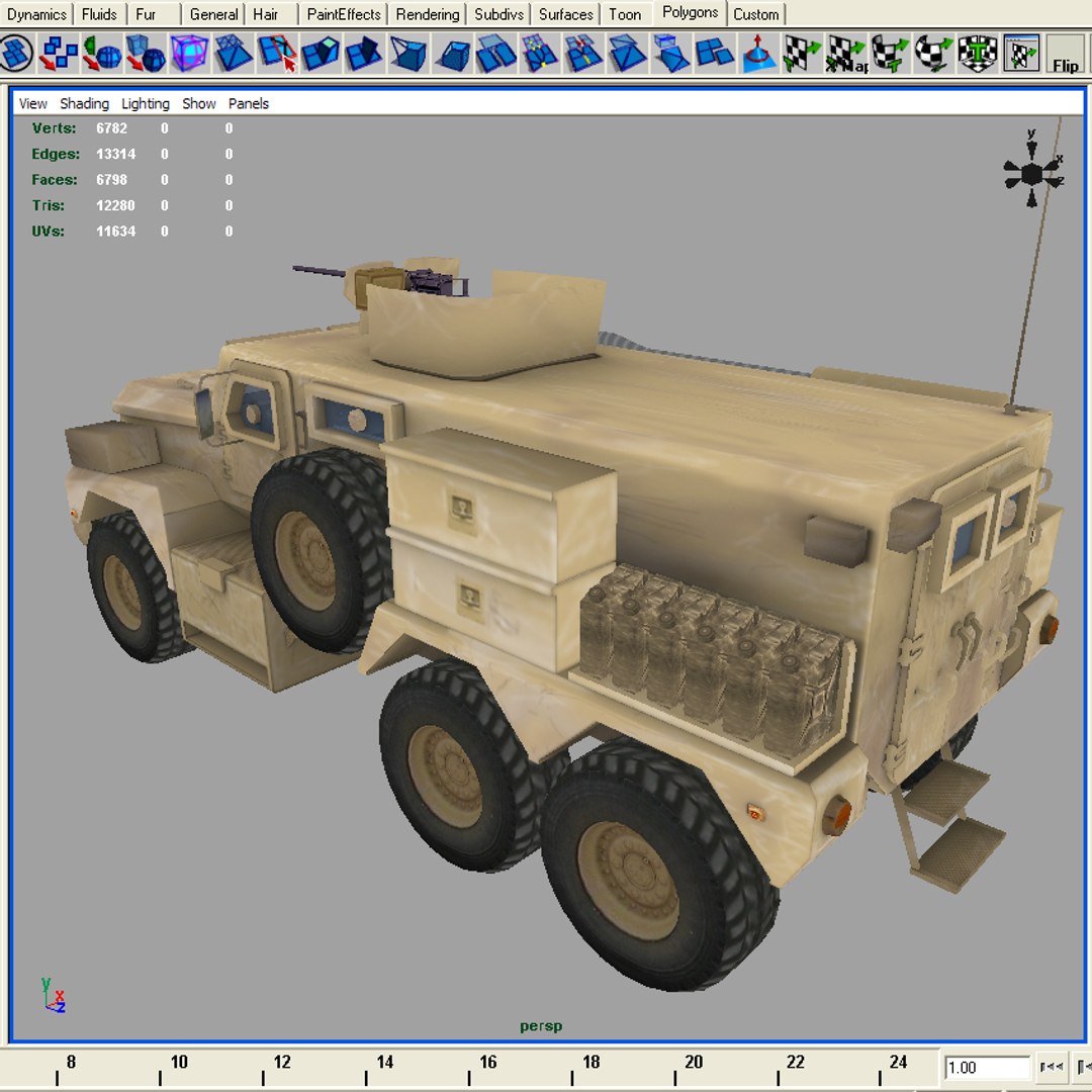 Cougar 6x6 Jerrv Truck 3d Model