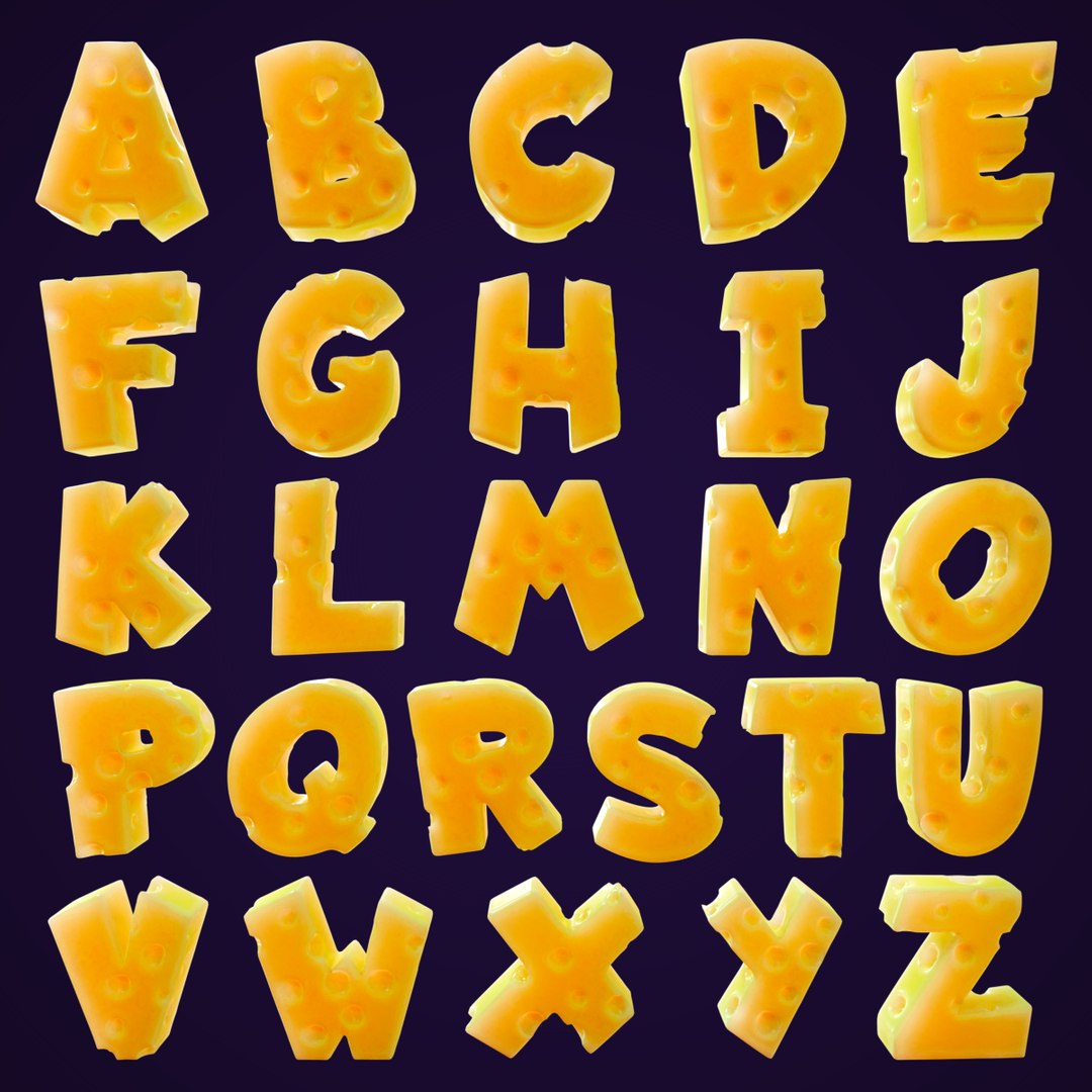 Cheese Alphabet Uppercase 3D - TurboSquid 2097653
