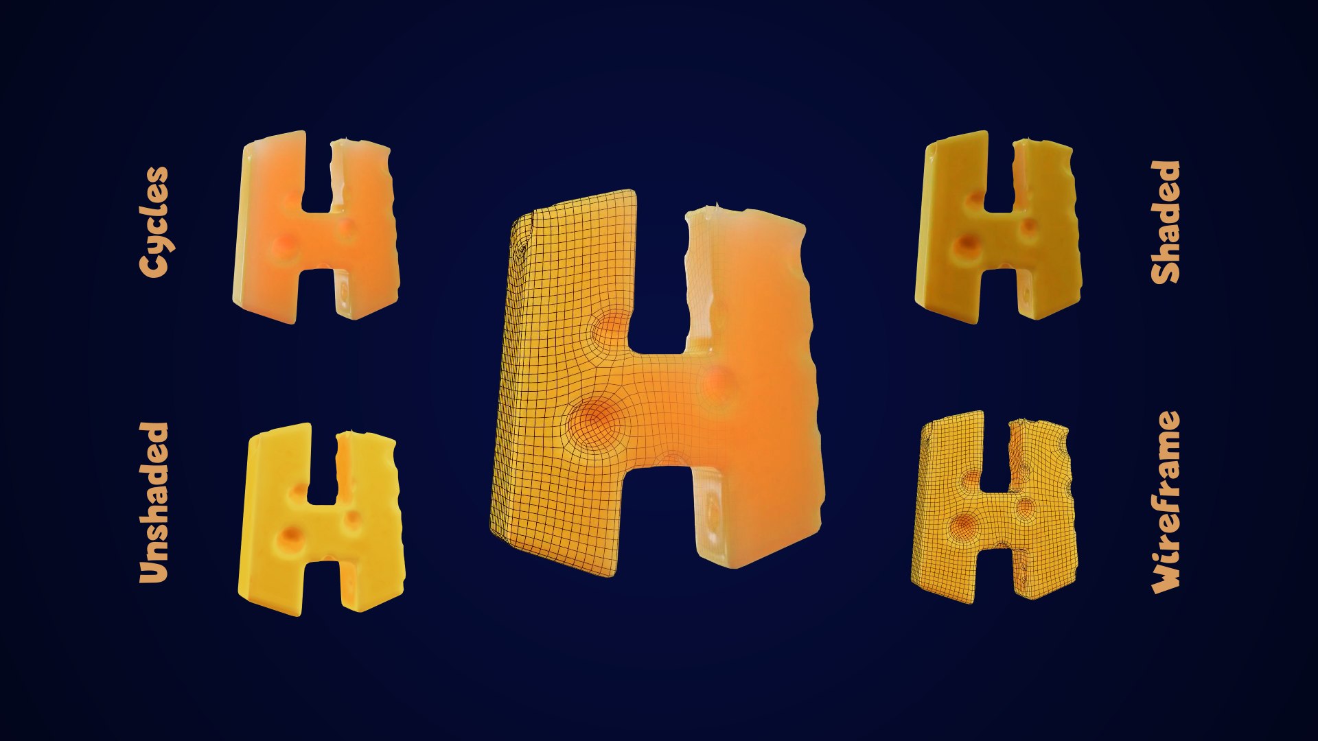 Cheese Alphabet Uppercase 3D - TurboSquid 2097653