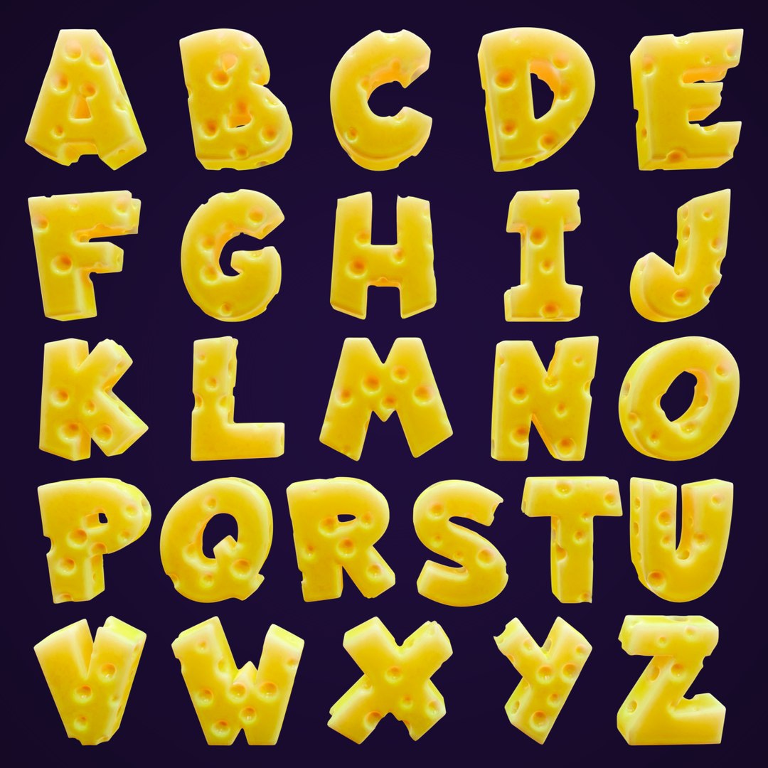 Cheese Alphabet Uppercase 3D - TurboSquid 2097653