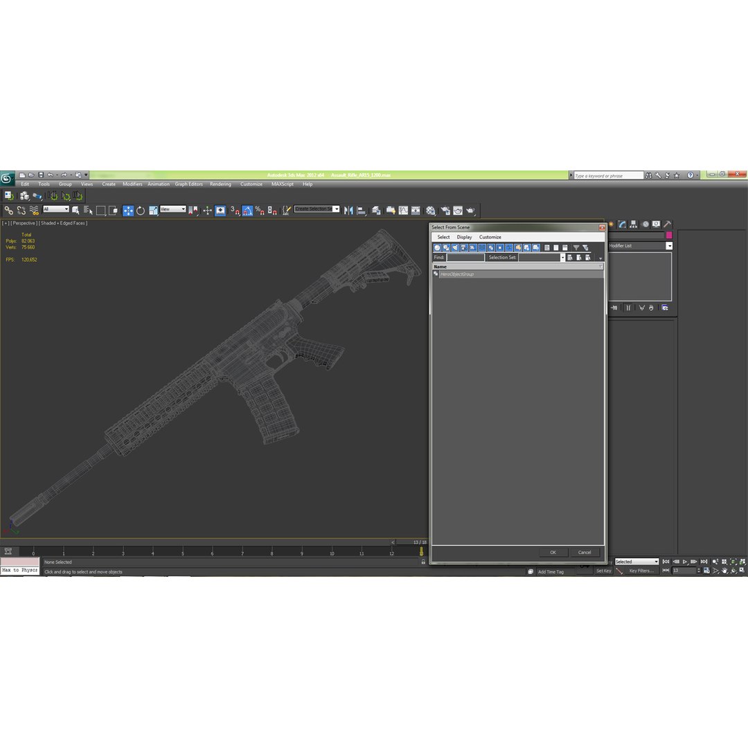 3d assault rifle ar15 model