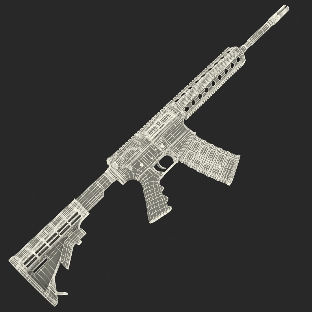 3d assault rifle ar15 model