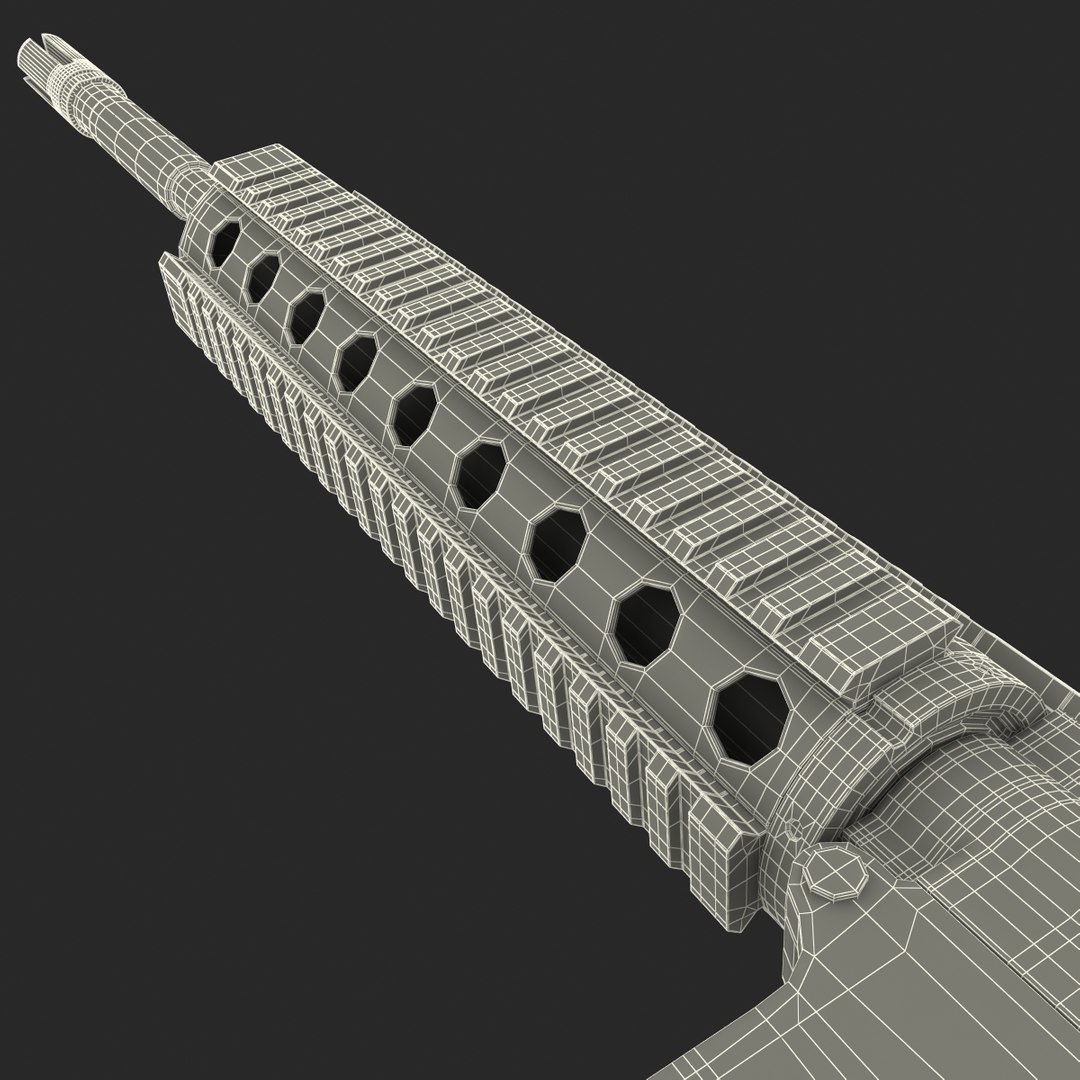 3d assault rifle ar15 model