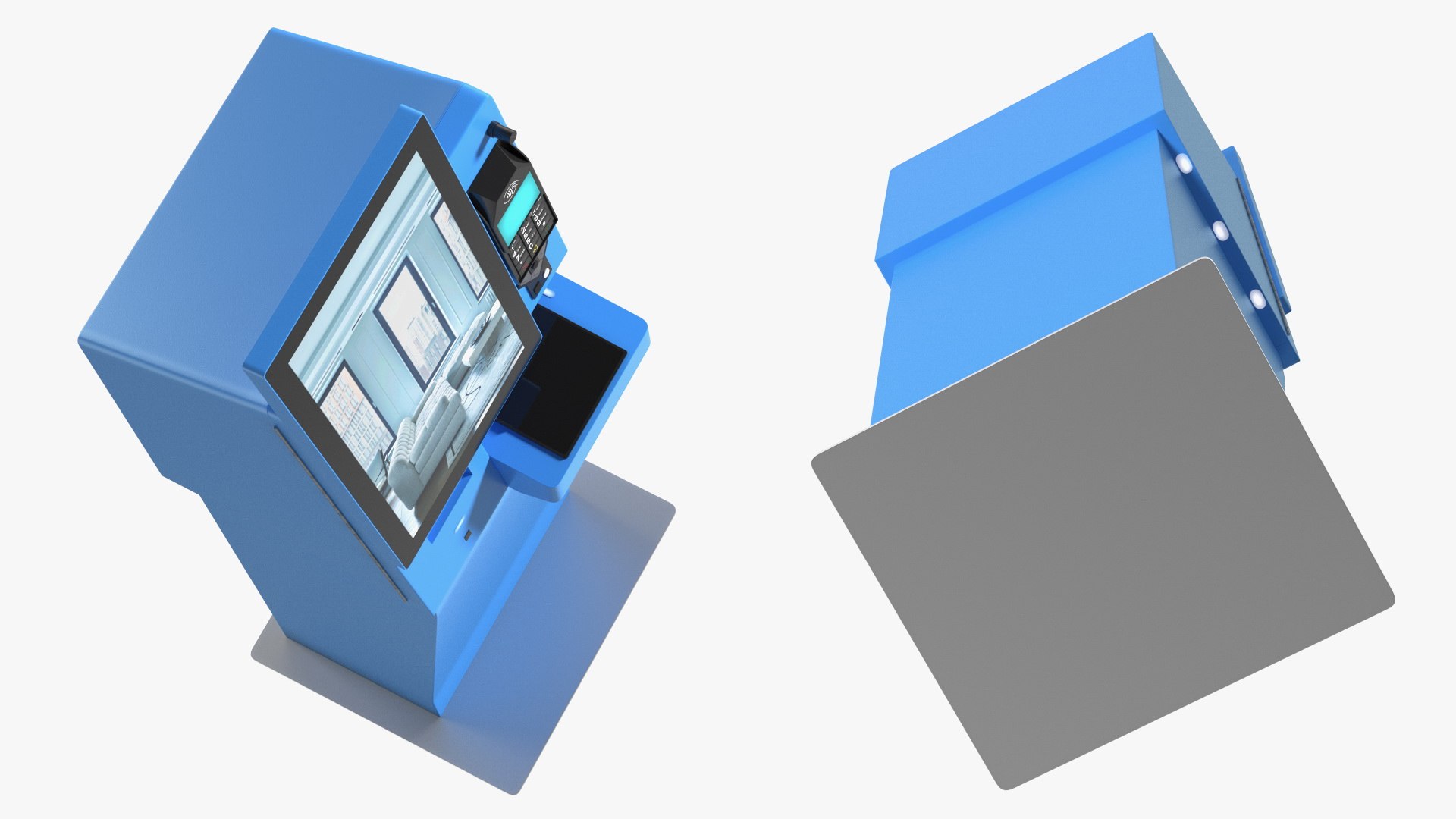 3D Kiosk Hotel Terminal Blue - TurboSquid 2248809