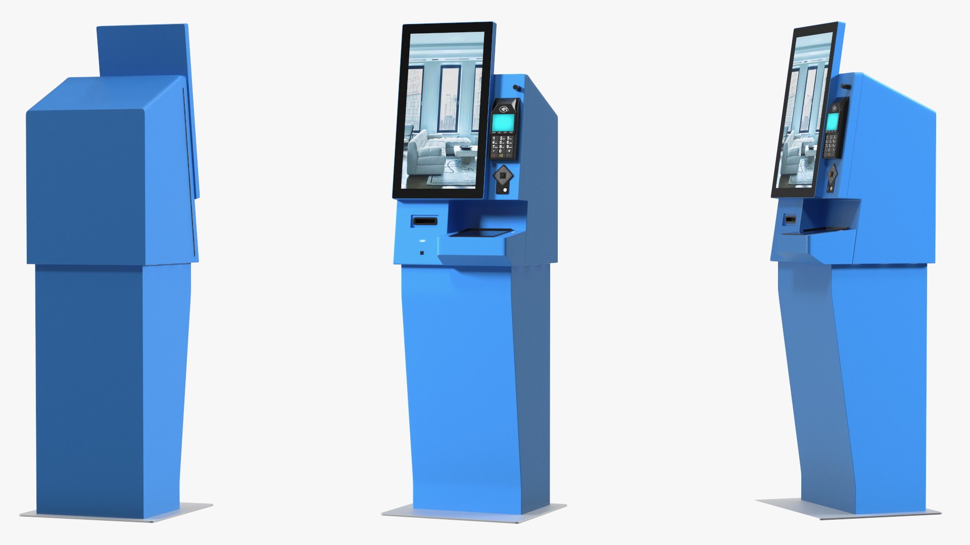 3D Kiosk Hotel Terminal Blue - TurboSquid 2248809