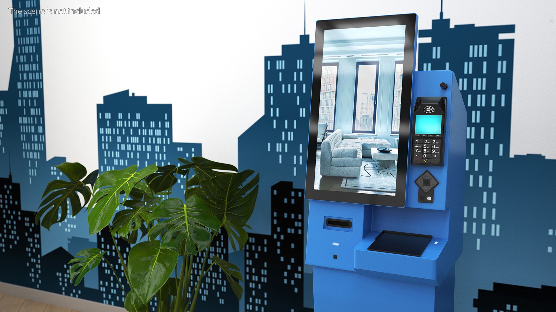3D Kiosk Hotel Terminal Blue - TurboSquid 2248809