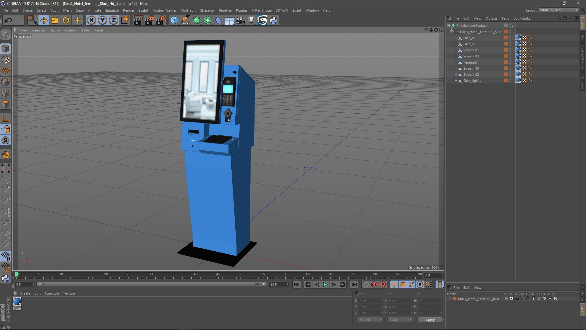 3D Kiosk Hotel Terminal Blue - TurboSquid 2248809