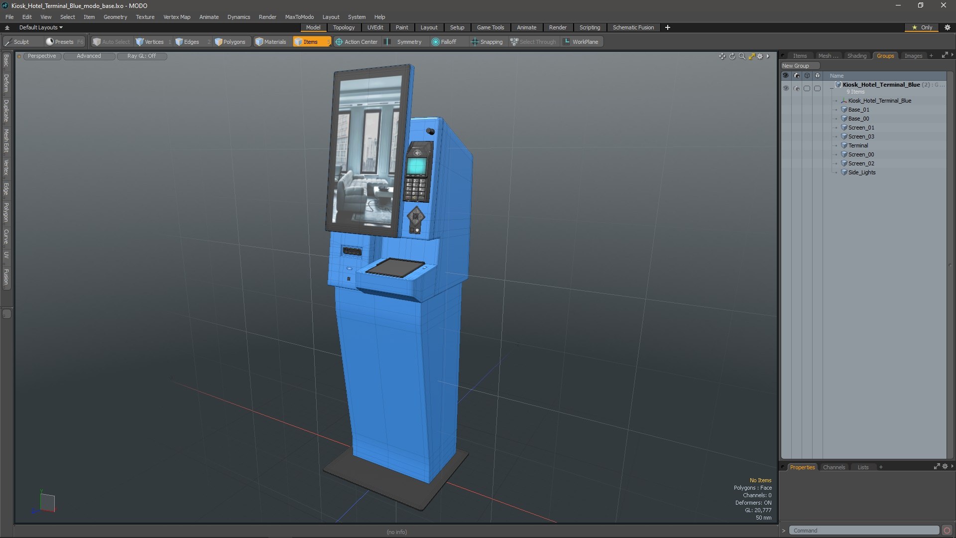 3D Kiosk Hotel Terminal Blue - TurboSquid 2248809