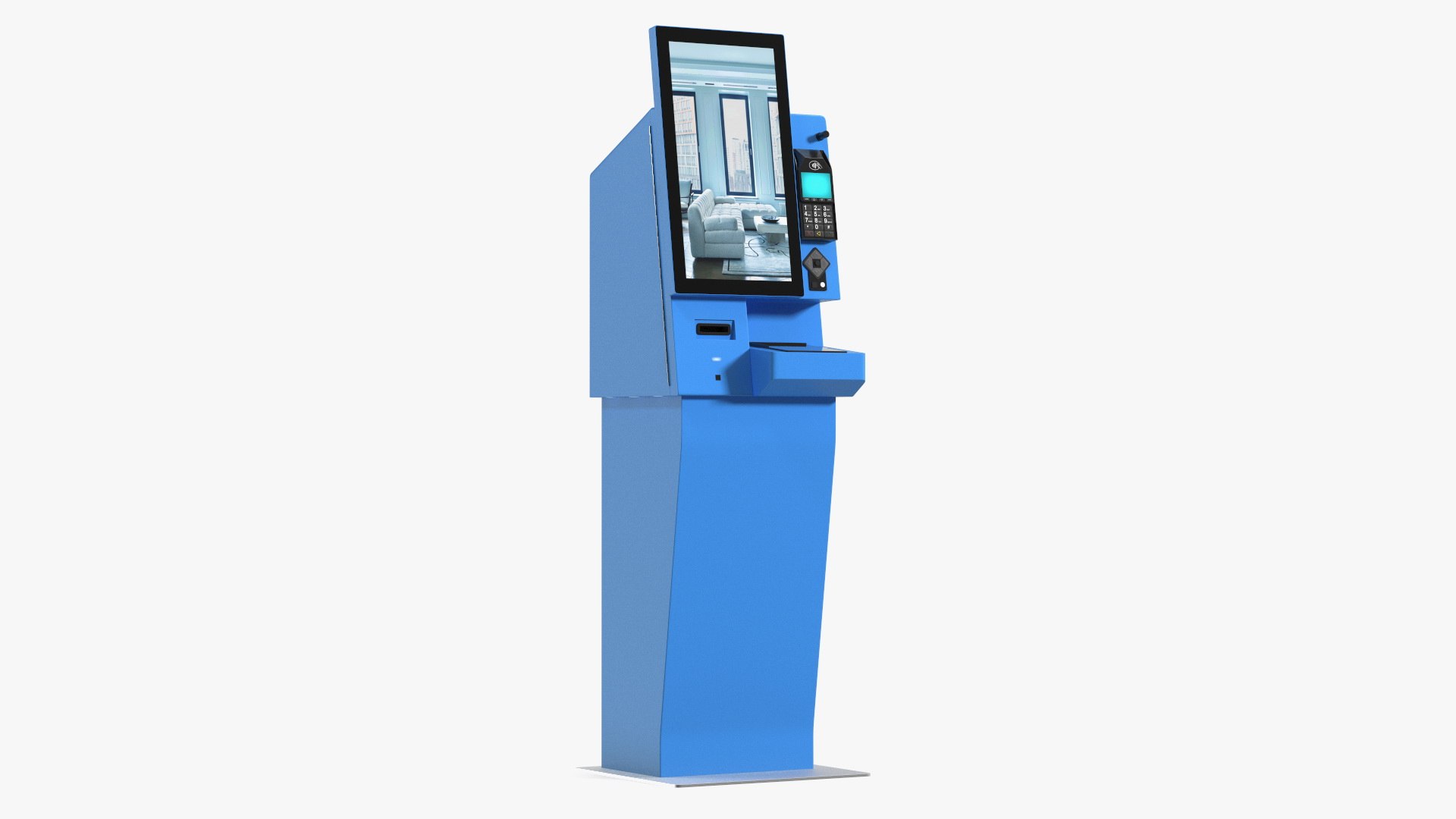 3D Kiosk Hotel Terminal Blue - TurboSquid 2248809
