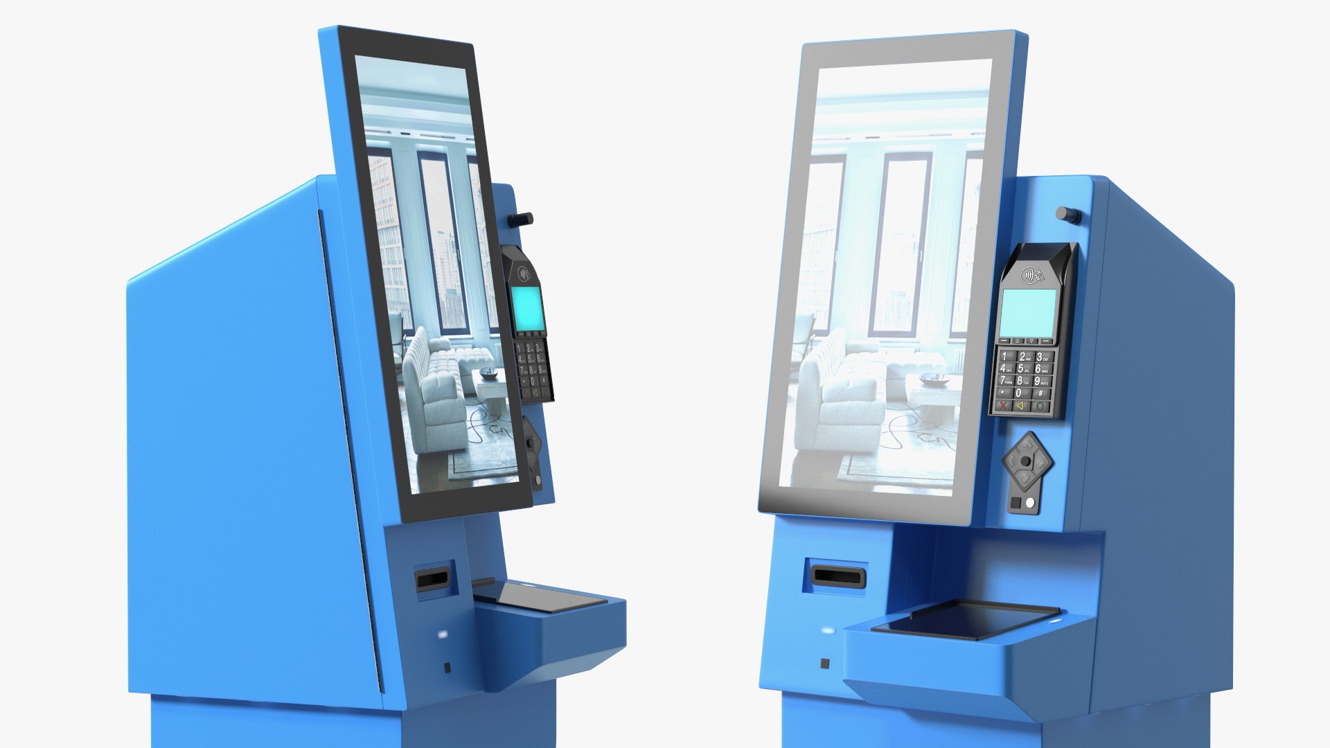 3D Kiosk Hotel Terminal Blue - TurboSquid 2248809