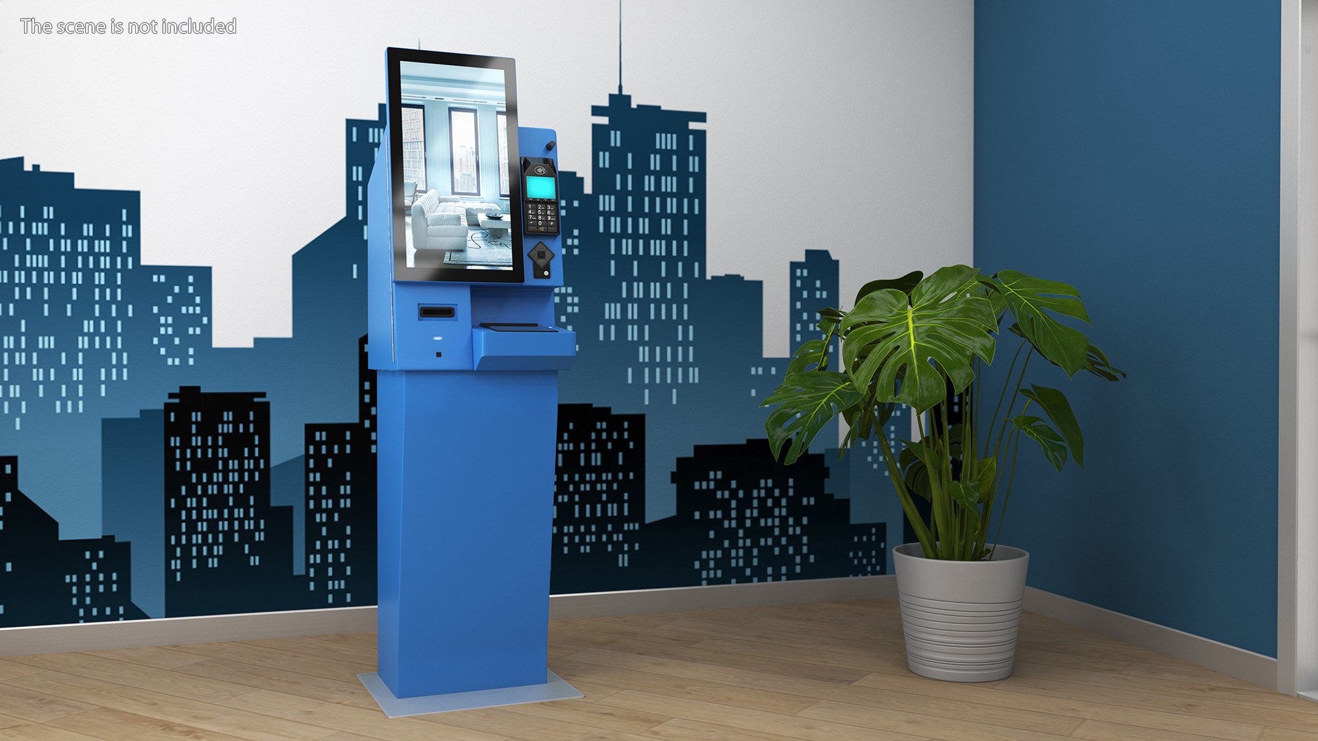 3D Kiosk Hotel Terminal Blue - TurboSquid 2248809