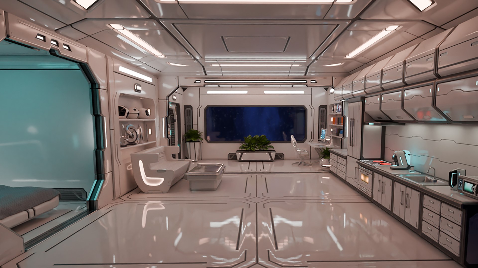 3D Sci-Fi Apartment Interior - TurboSquid 2432121