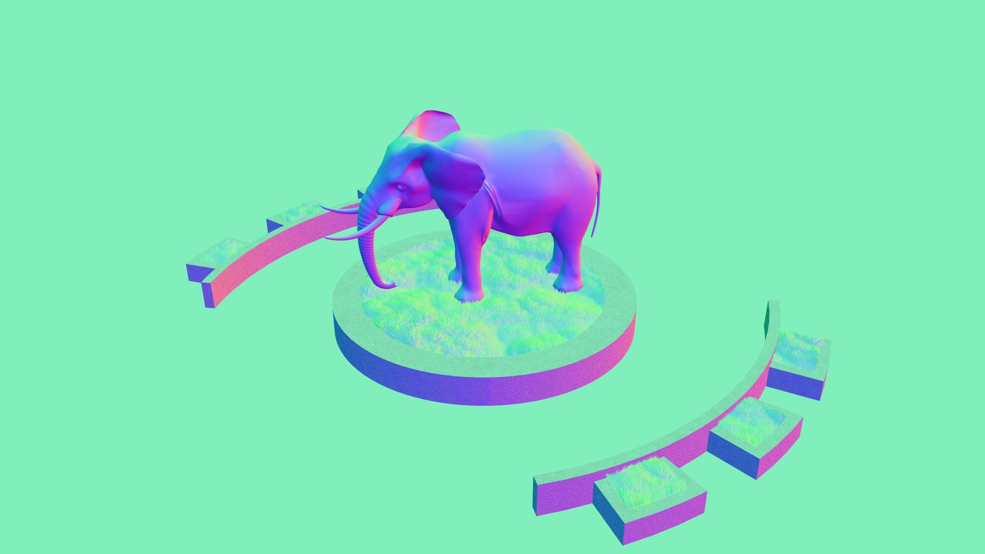 3D Elephant Statue Landscape Centerpiece - TurboSquid 2478790