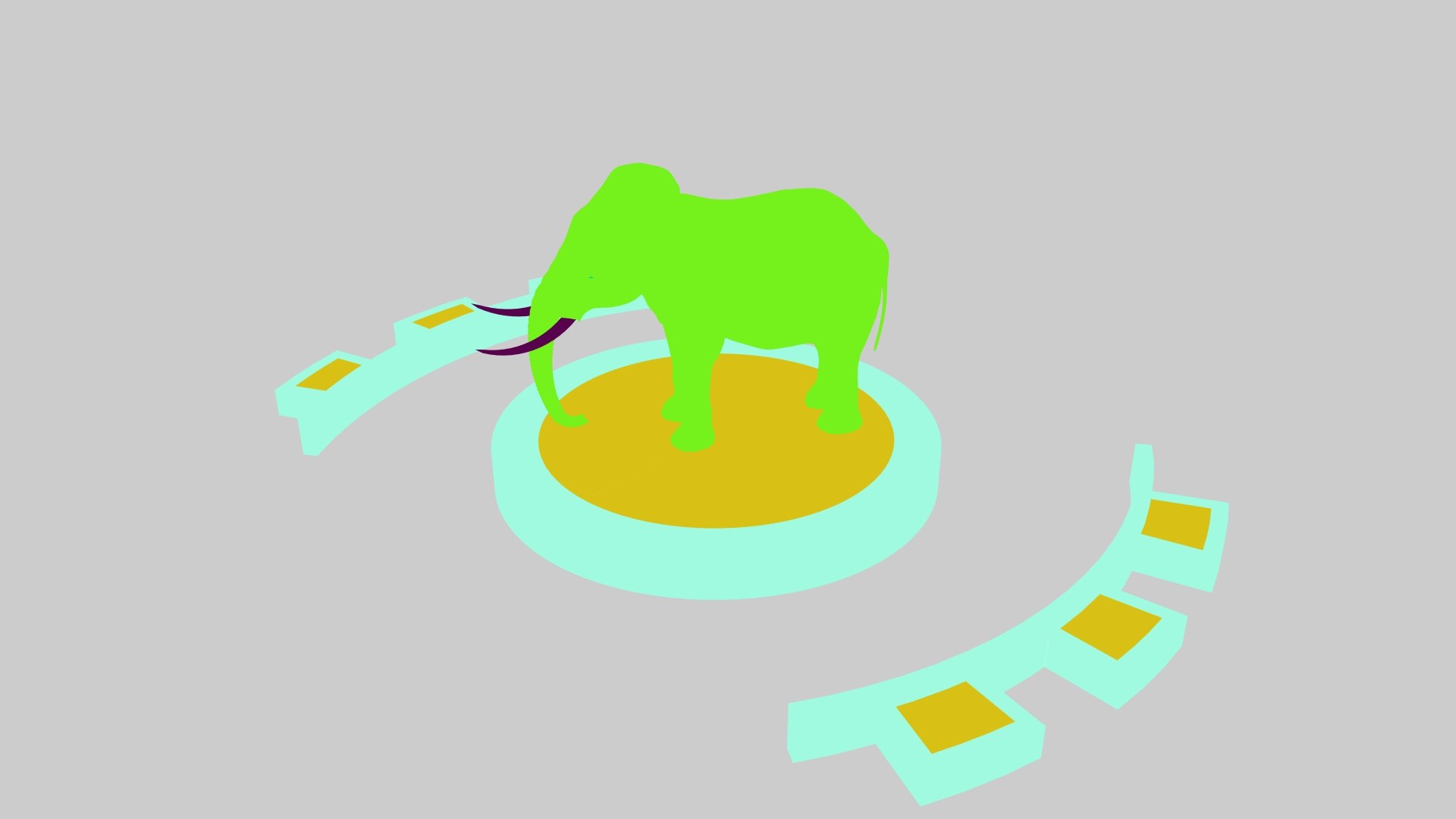 3D Elephant Statue Landscape Centerpiece - TurboSquid 2478790