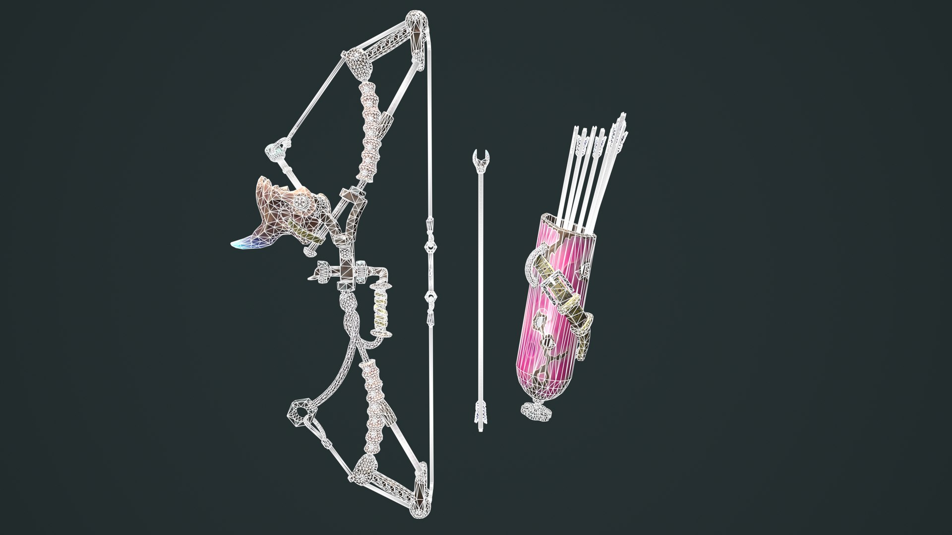 3D Model Desert Bow Quiver Arrow - TurboSquid 2494510