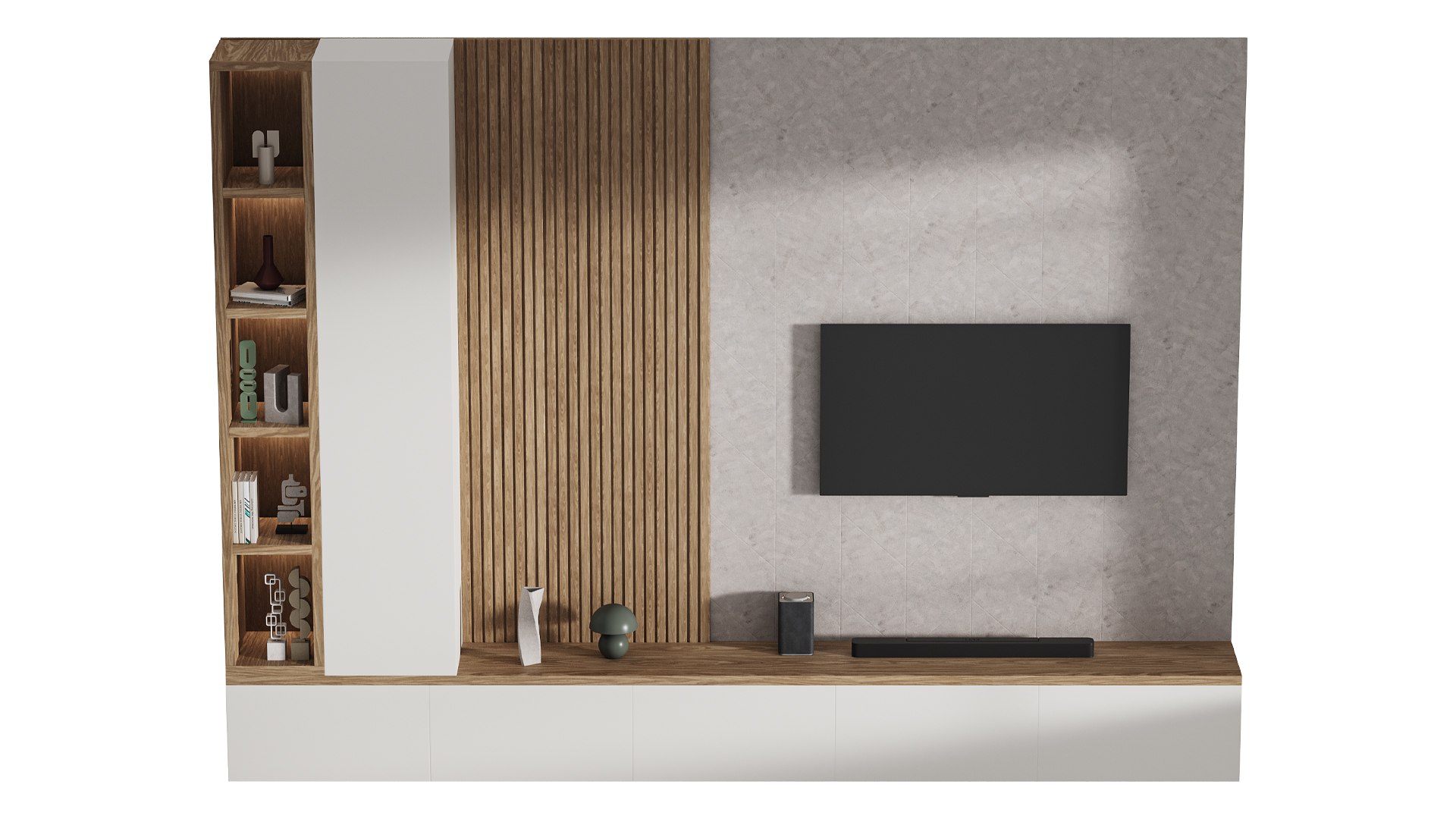 Modern TV Wall 019 3D Model - TurboSquid 2379172
