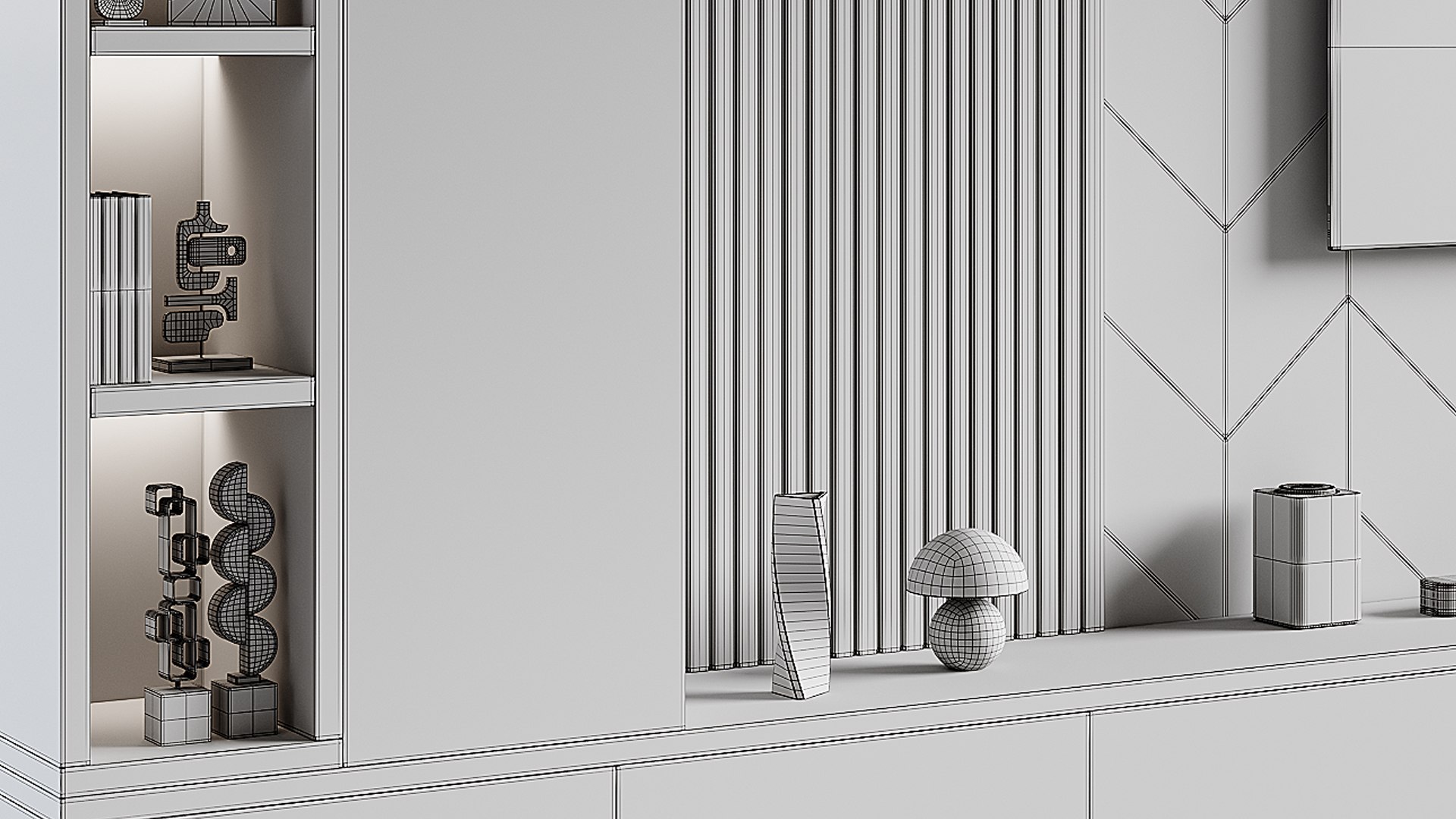 Modern TV Wall 019 3D Model - TurboSquid 2379172