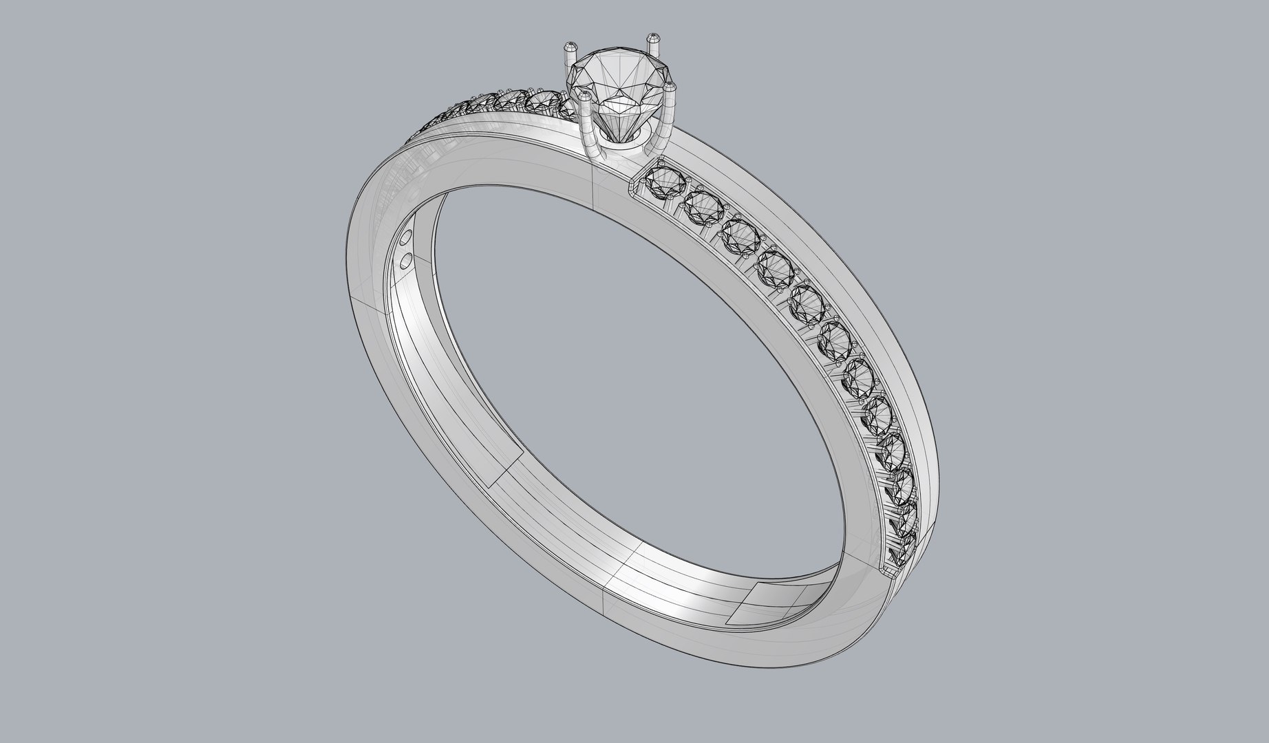 3D model Ring with diamonds - TurboSquid 2053042