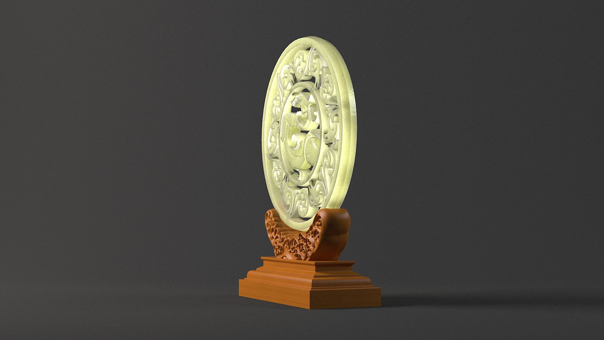 3D Jade Que Ornaments And The Wall Model - TurboSquid 2245119