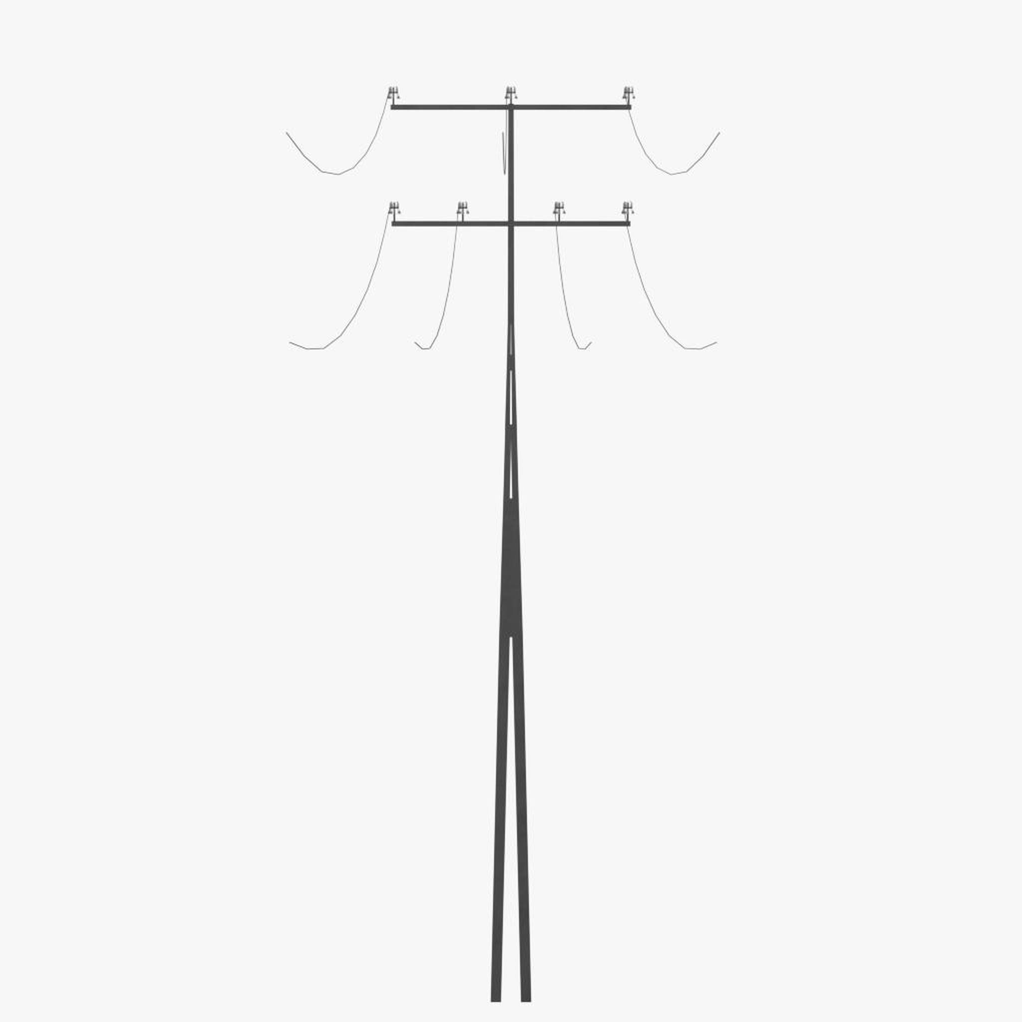 Steel utility pole 3D model - TurboSquid 1378112