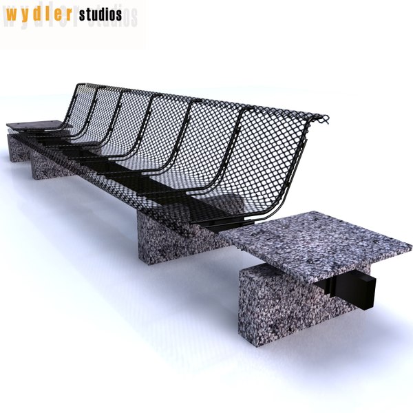 3d outdoor bench
