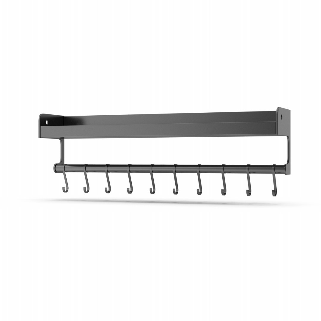 3D Kitchen Rack With Hooks - TurboSquid 1918009
