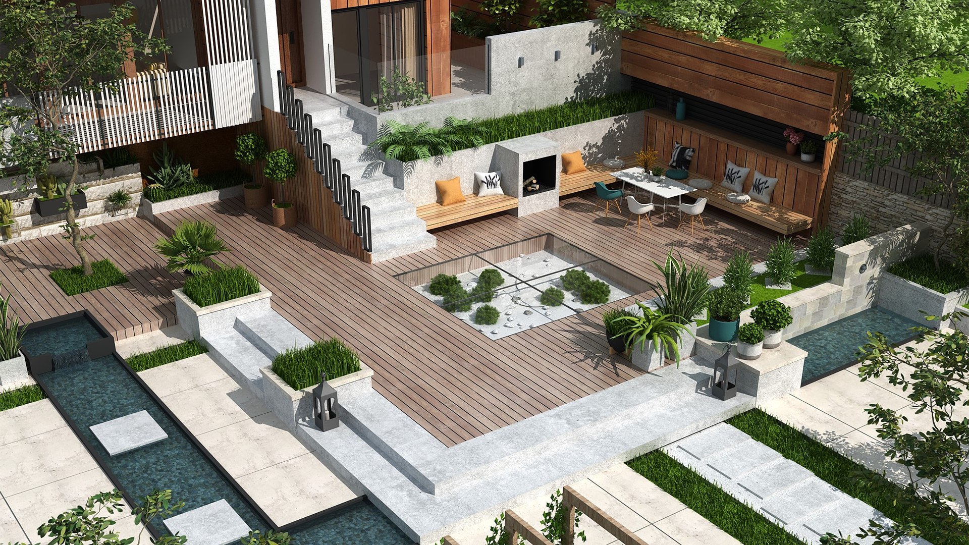 3D MODERN Courtyard - TurboSquid 2244696