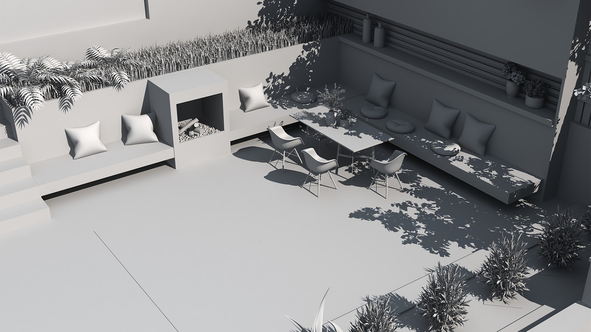 3D MODERN Courtyard - TurboSquid 2244696